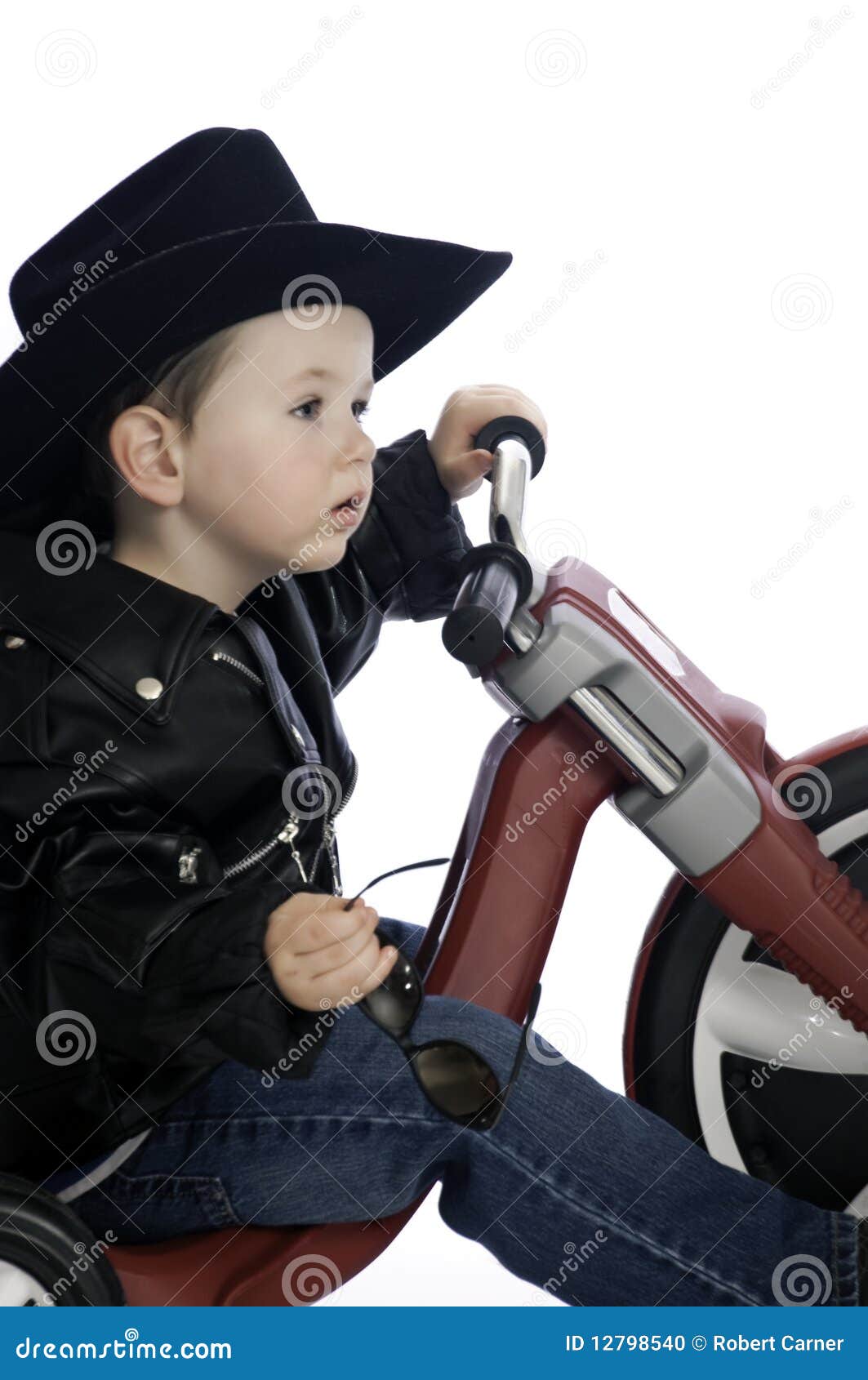 Baby Easy Rider stock photo. Image of cute, cowboy, white - 12798540