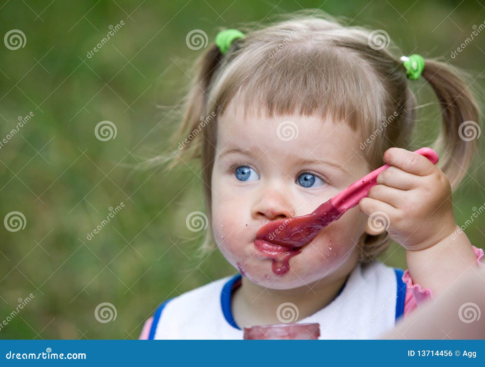 Baby eating stock photo. Image of self, food, child, nature - 13714456