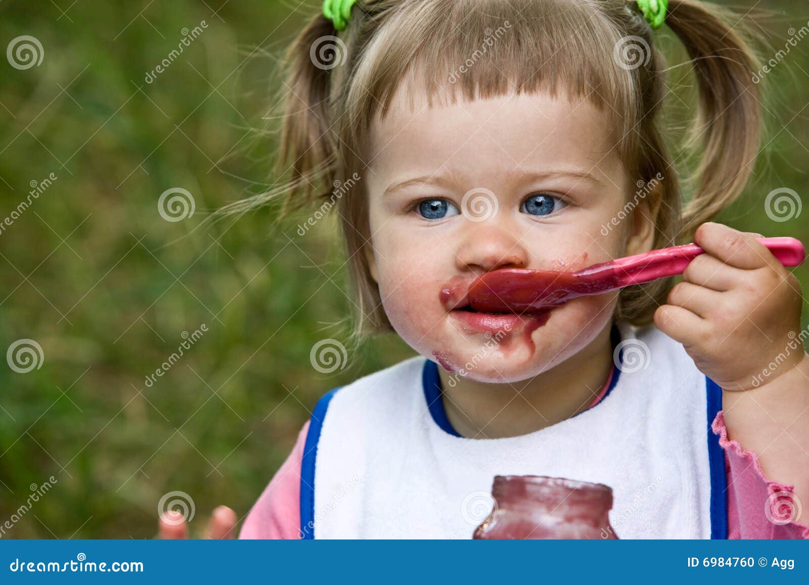 Baby eating stock photo. Image of spoon, food, infant - 6984760