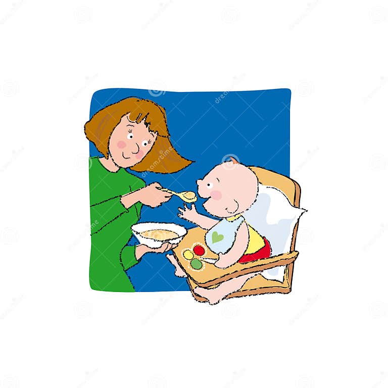 Baby eating stock vector. Illustration of color, child - 7884626