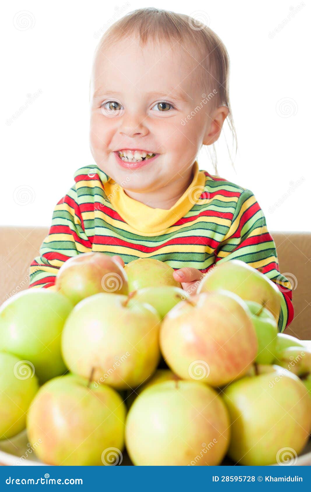 Baby eating apple stock photo. Image of childhood, eyes - 28595728