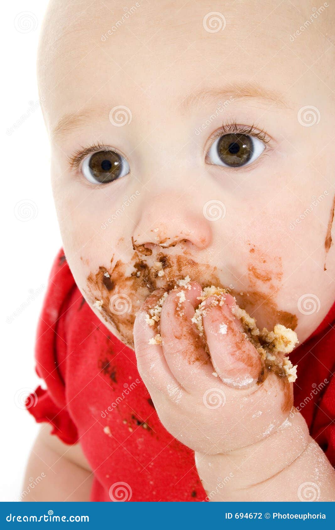 Baby Eating Cake stock photo. Image of face, infant, food - 694672