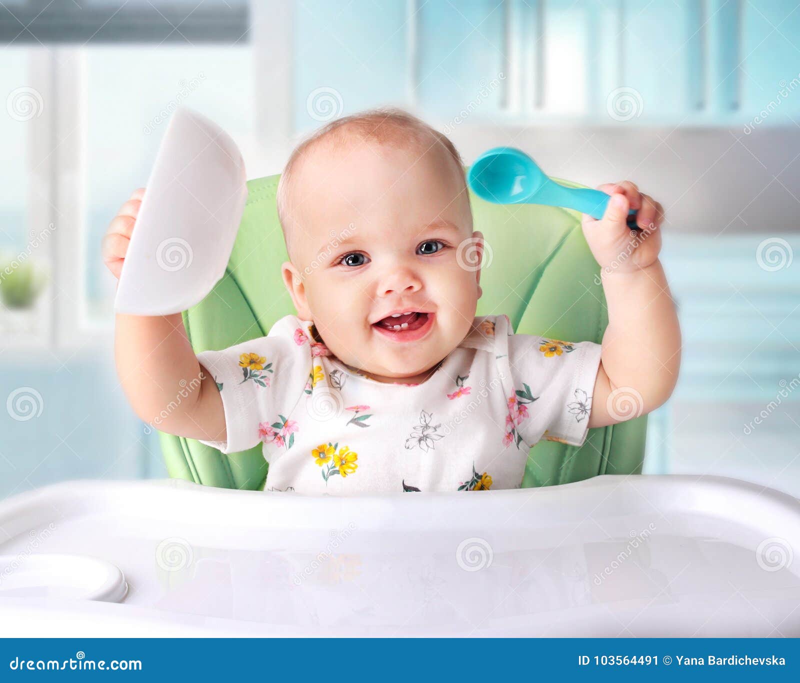 Baby Eating,child`s Nutrition. Stock Image - Image of meal, sitting ...