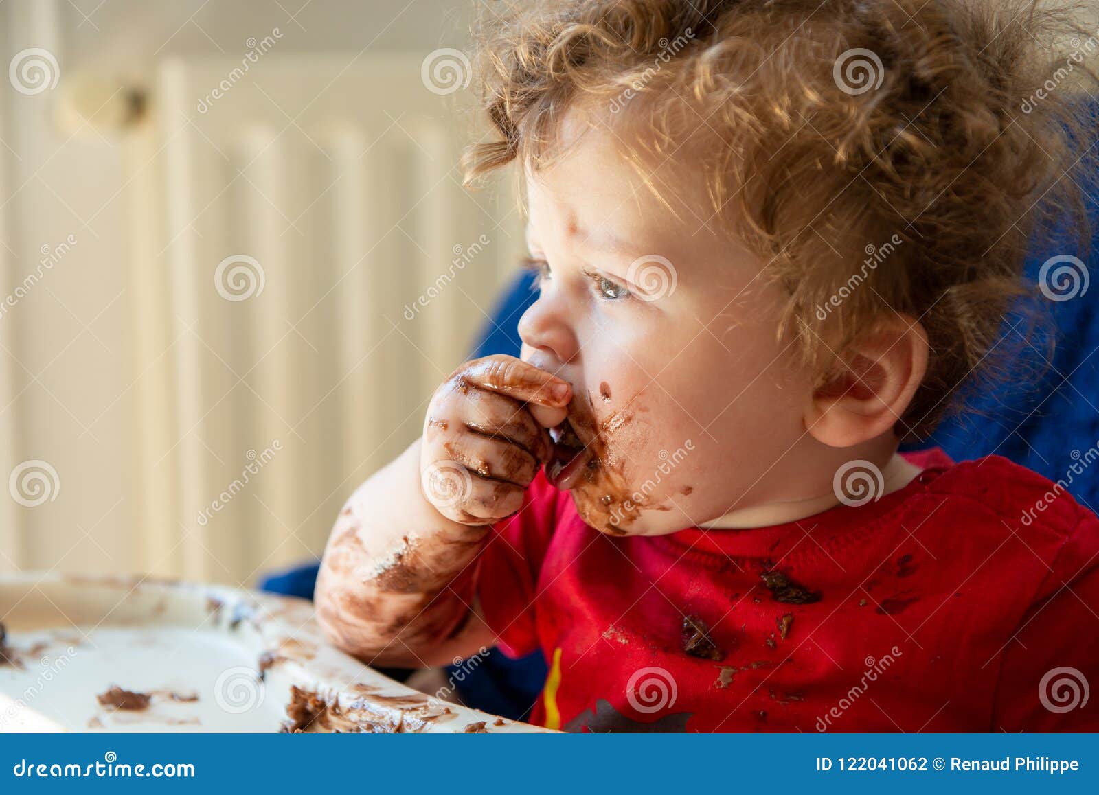 Baby Eating Chocolate Cake