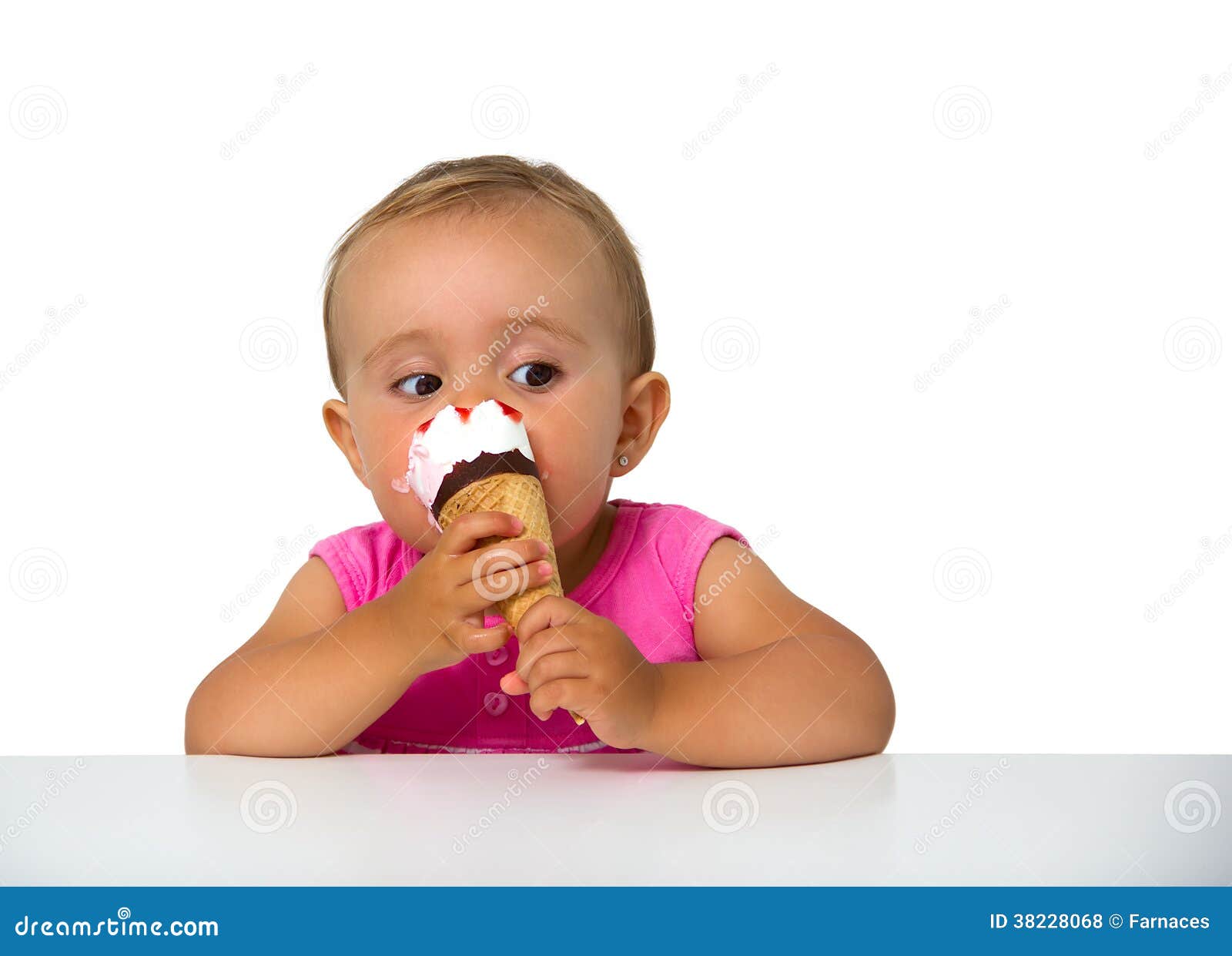 Baby eating ice cream stock photo. Image of funny, healty - 38228068