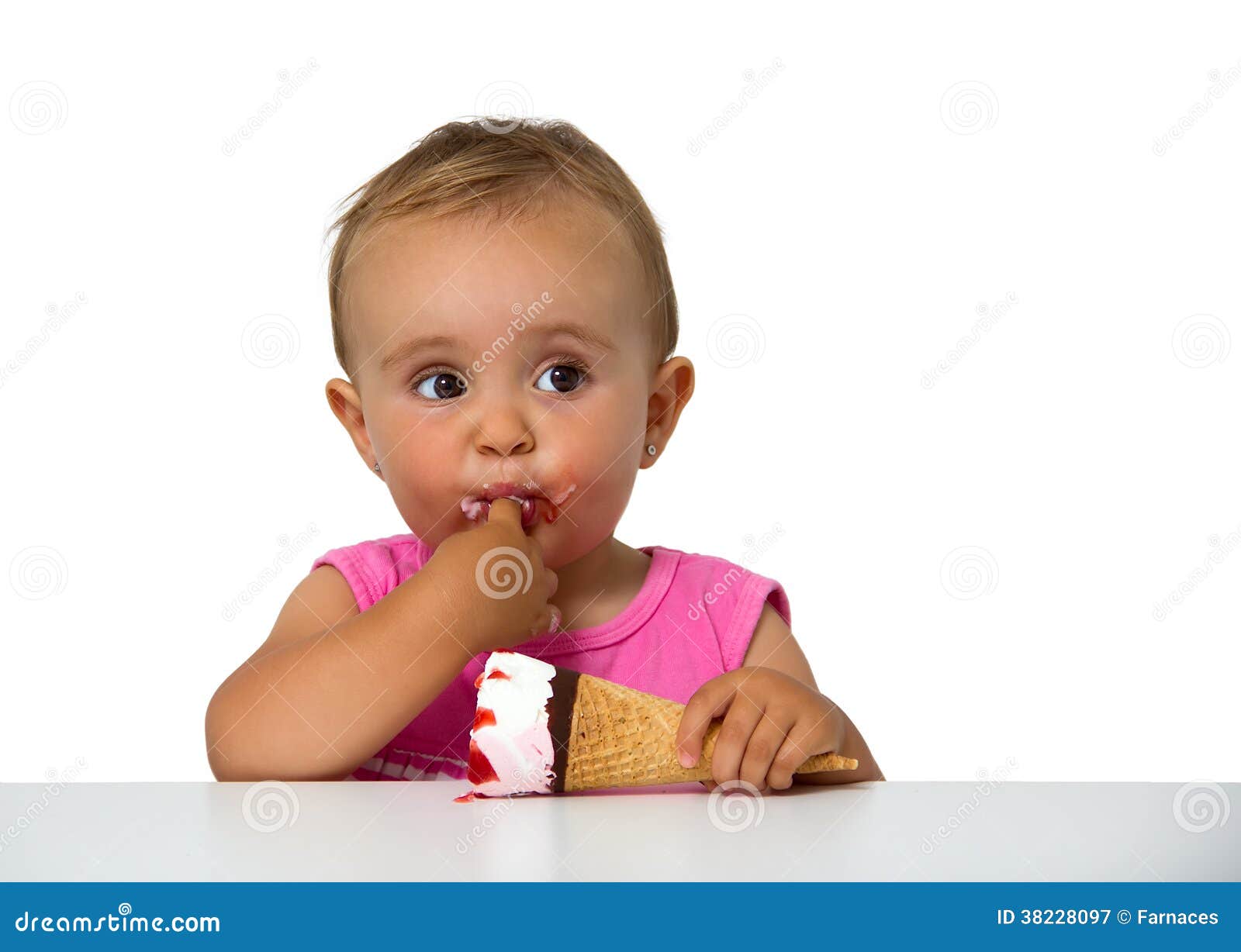 Baby eating ice cream stock image. Image of cold, lips - 38228097