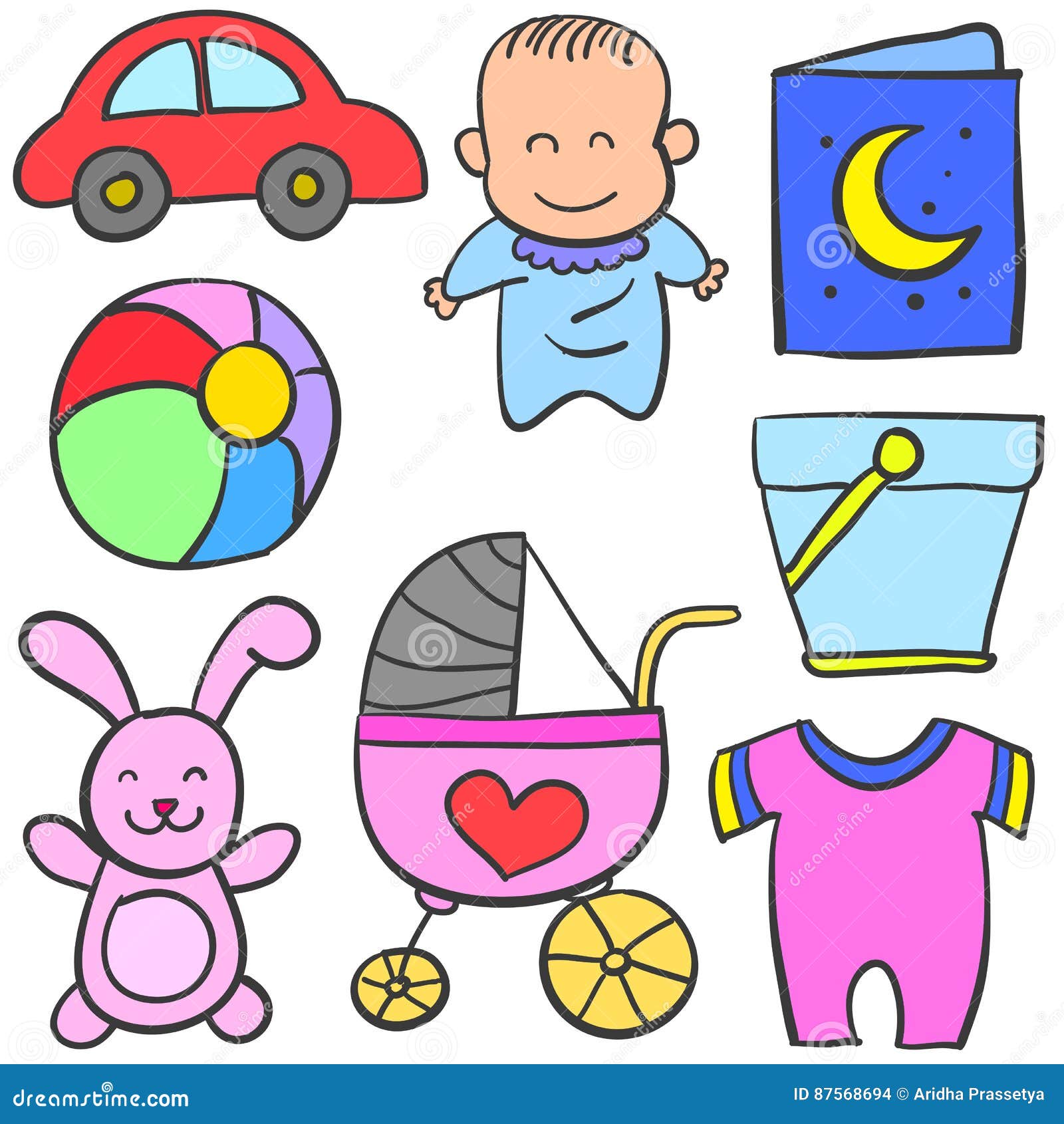 Baby Element Set of Doodle Collection Stock Vector - Illustration of ...