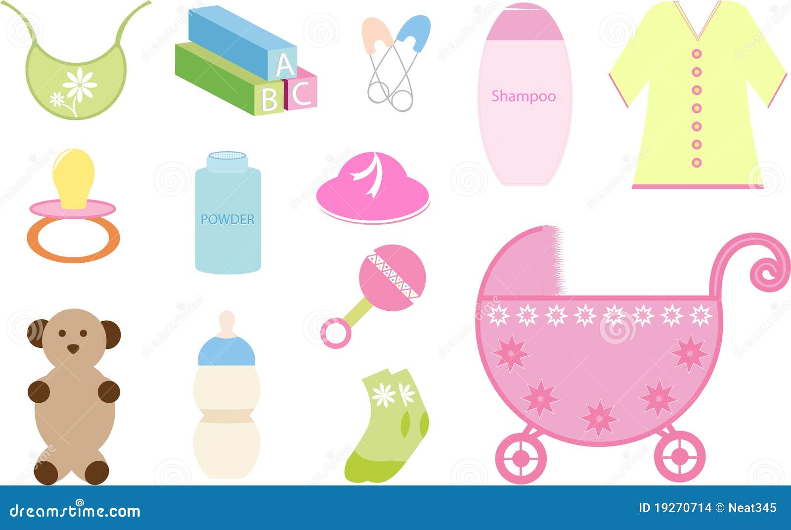 Baby elements stock illustration. Illustration of color - 19270714