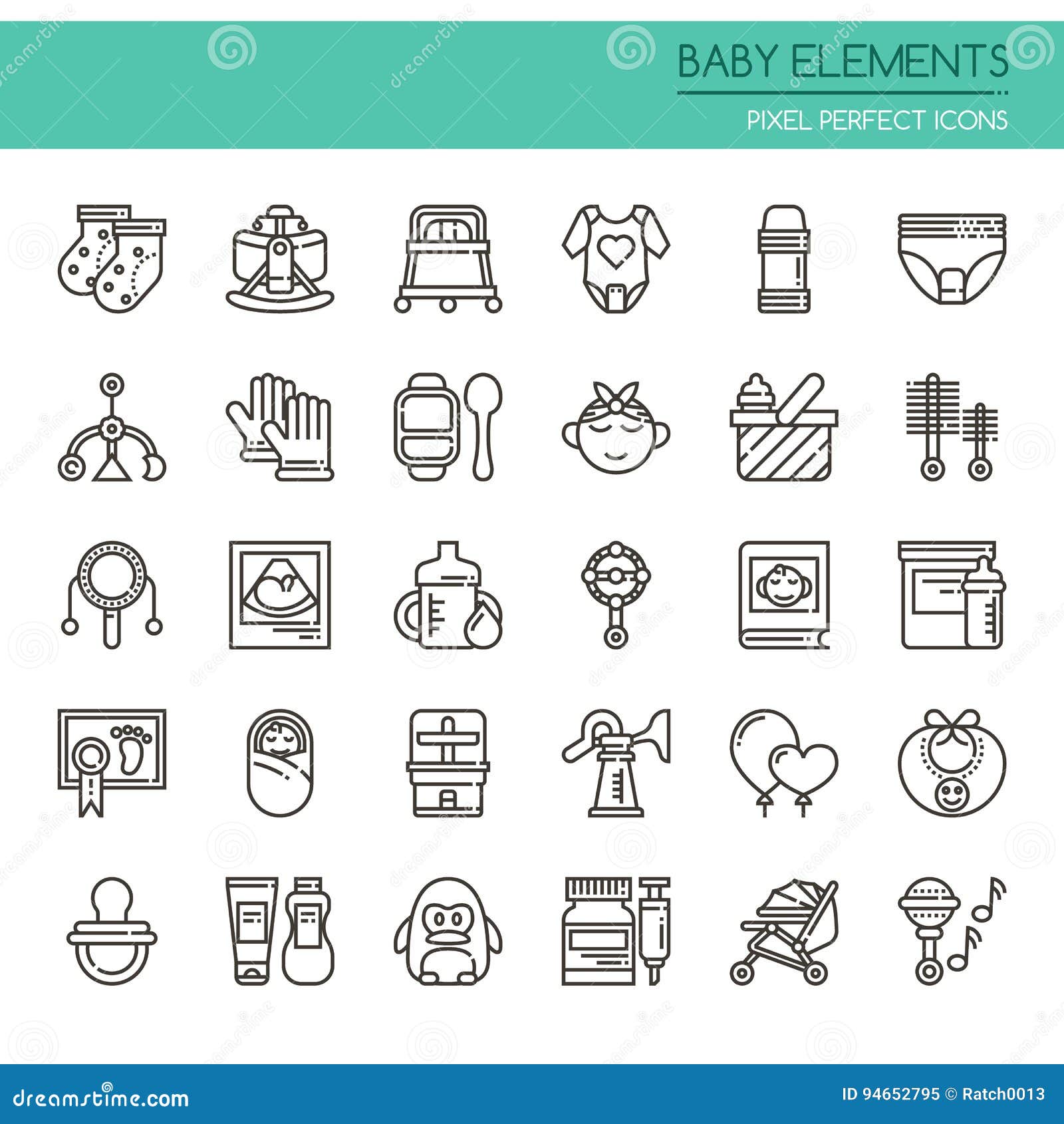 Baby Elements stock vector. Illustration of care, spoon - 94652795