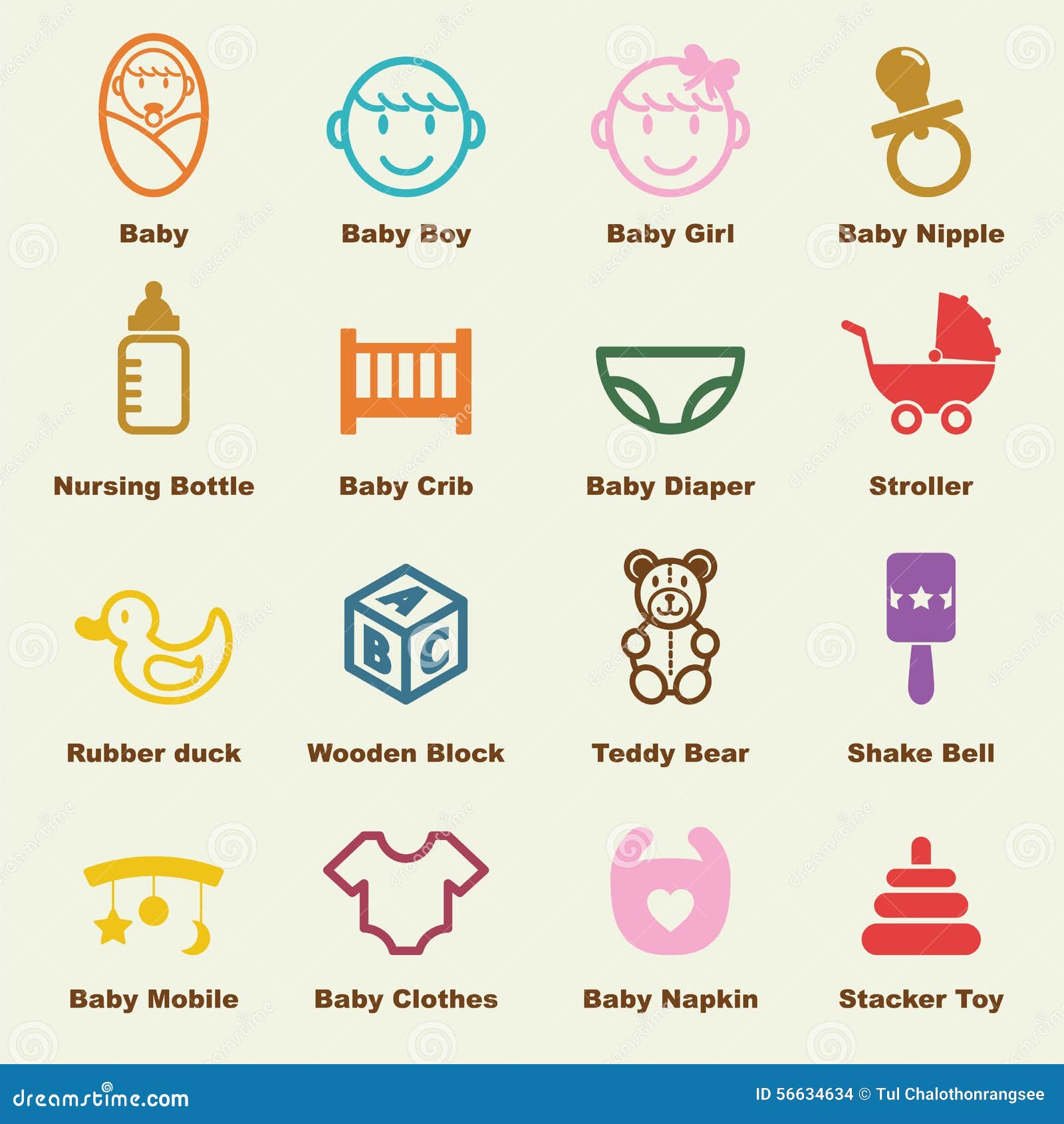 Baby elements stock vector. Illustration of cute, newborn - 56634634