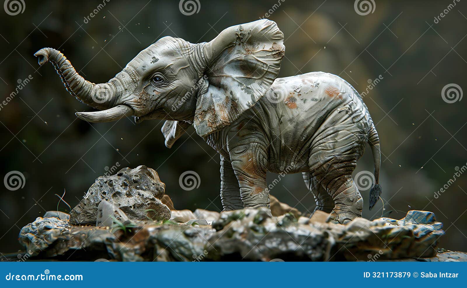 A Baby Elephant, Using Its Large Trunk To Sniff Stock Image - Image of ...