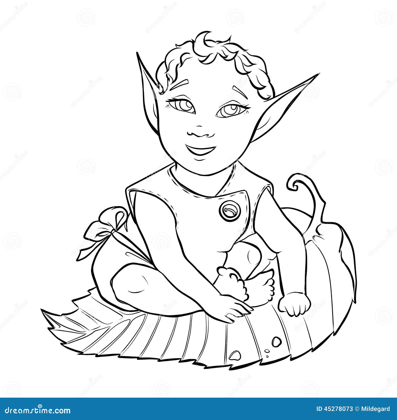 Baby Elf Line Art Stock Photo - Image: 45278073
