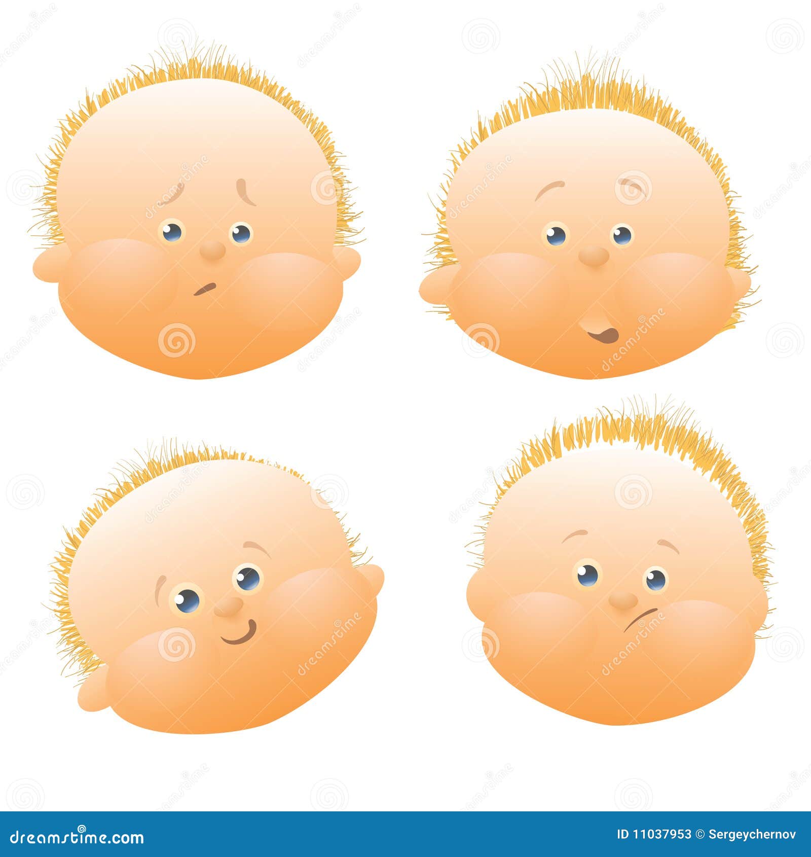 Baby Emotions. Cute Children Emotions Laughing And Crying, Smiling And ...