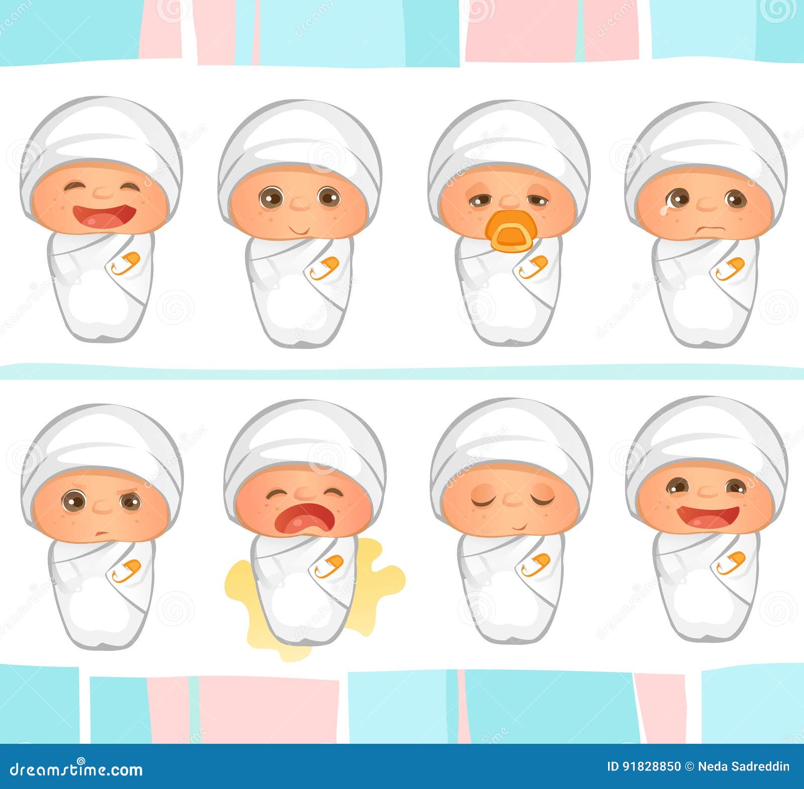 Baby Emotions stock illustration. Illustration of cartoon - 91828850
