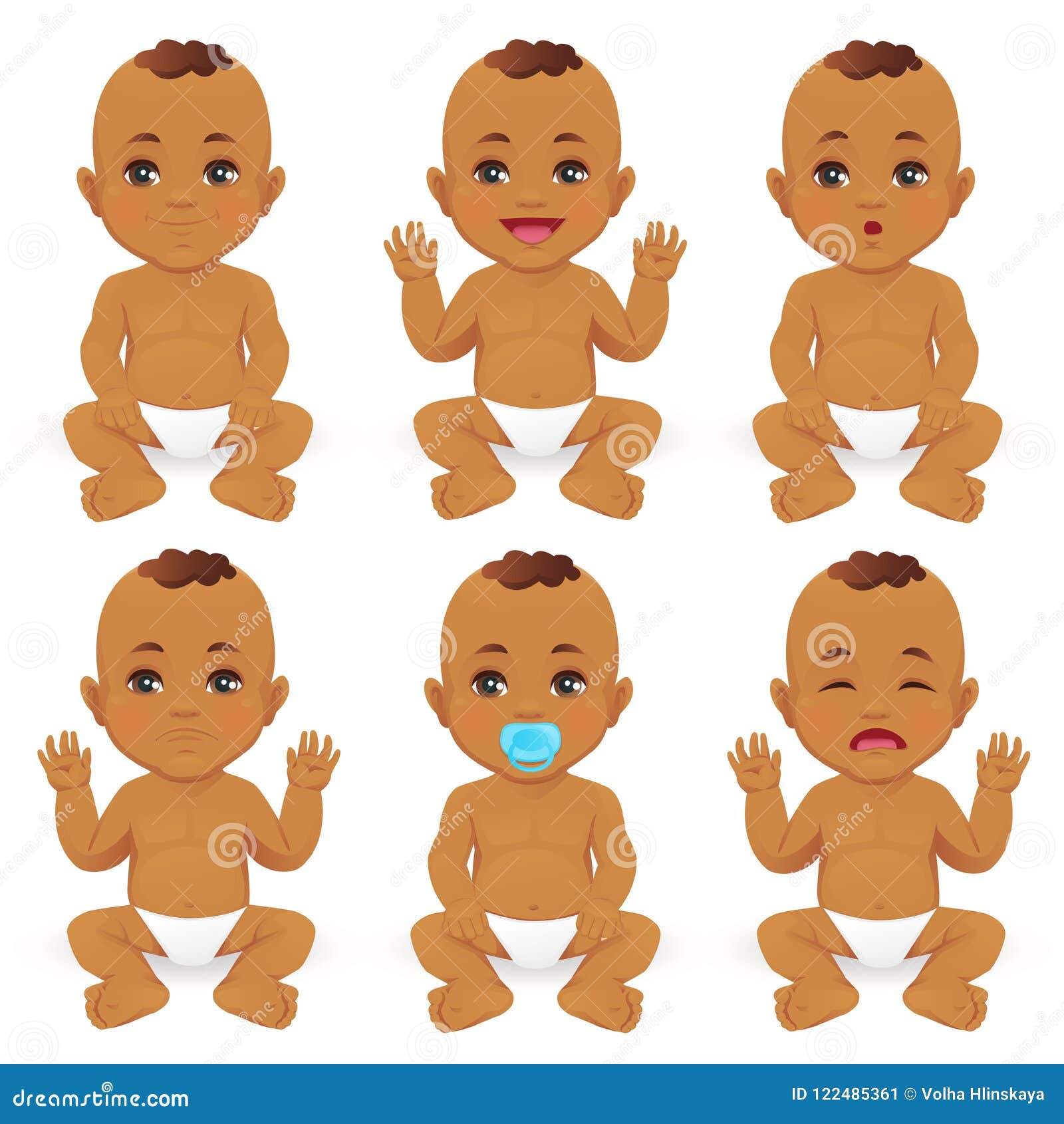 Baby Emotions. Cute Children Emotions Laughing And Crying, Smiling And ...