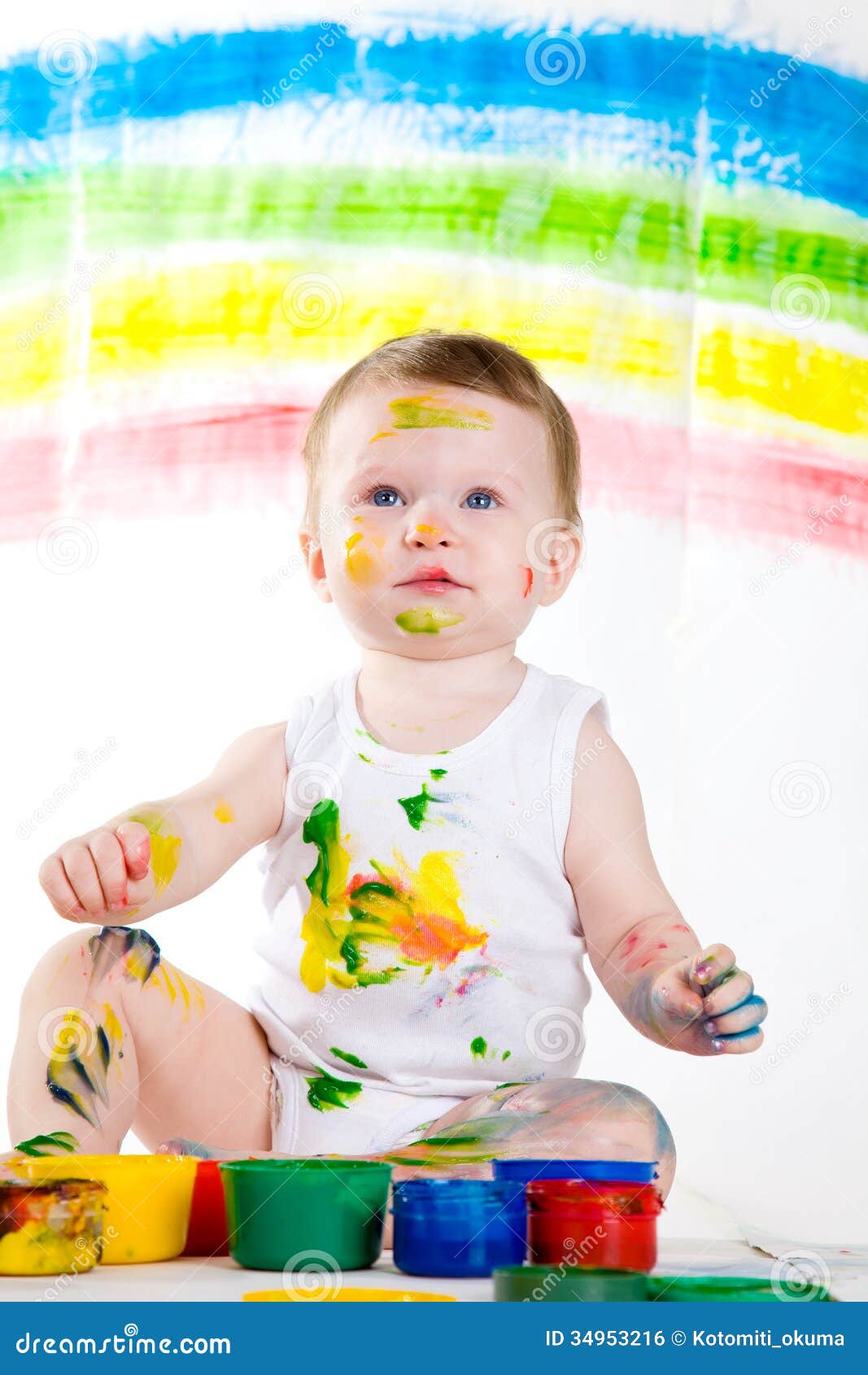 Baby en verven stock foto. Image of achtergrond, vrolijk - 34953216