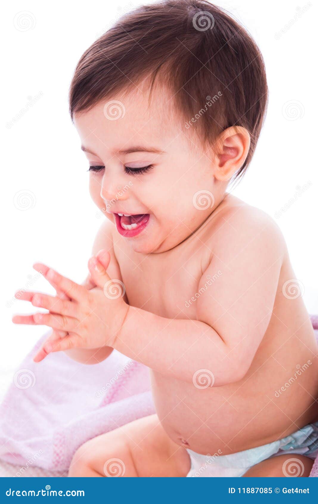 Baby Enjoying by Clapping Hands Stock Image - Image of beauty ...