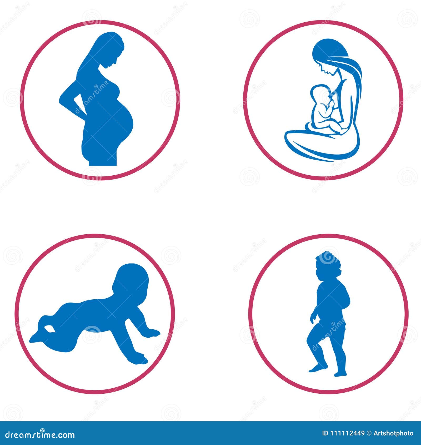 Baby Evolution from the Womb To 24 Months Stock Illustration ...