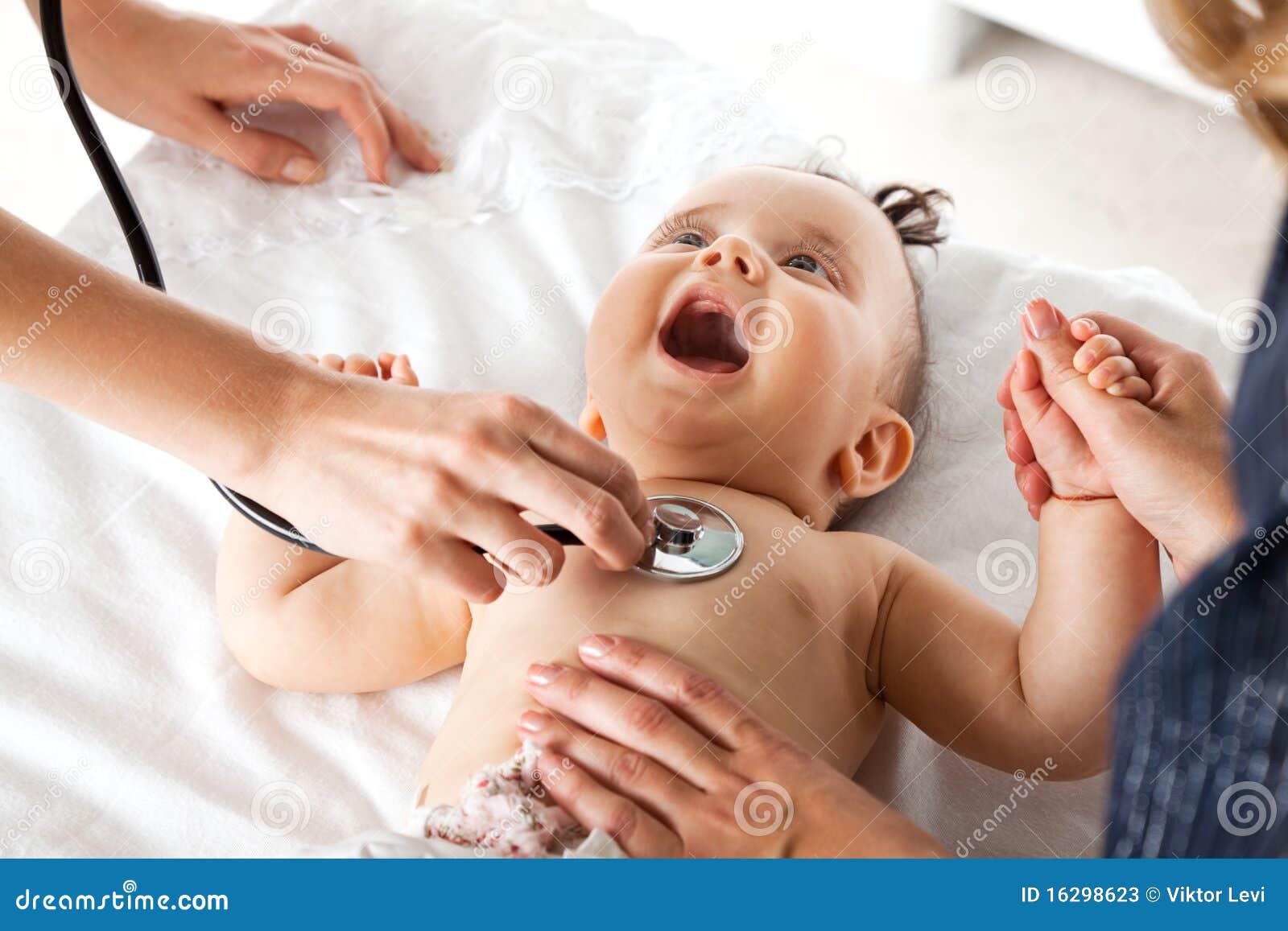 Baby examination stock image. Image of lying, innocent - 16298623