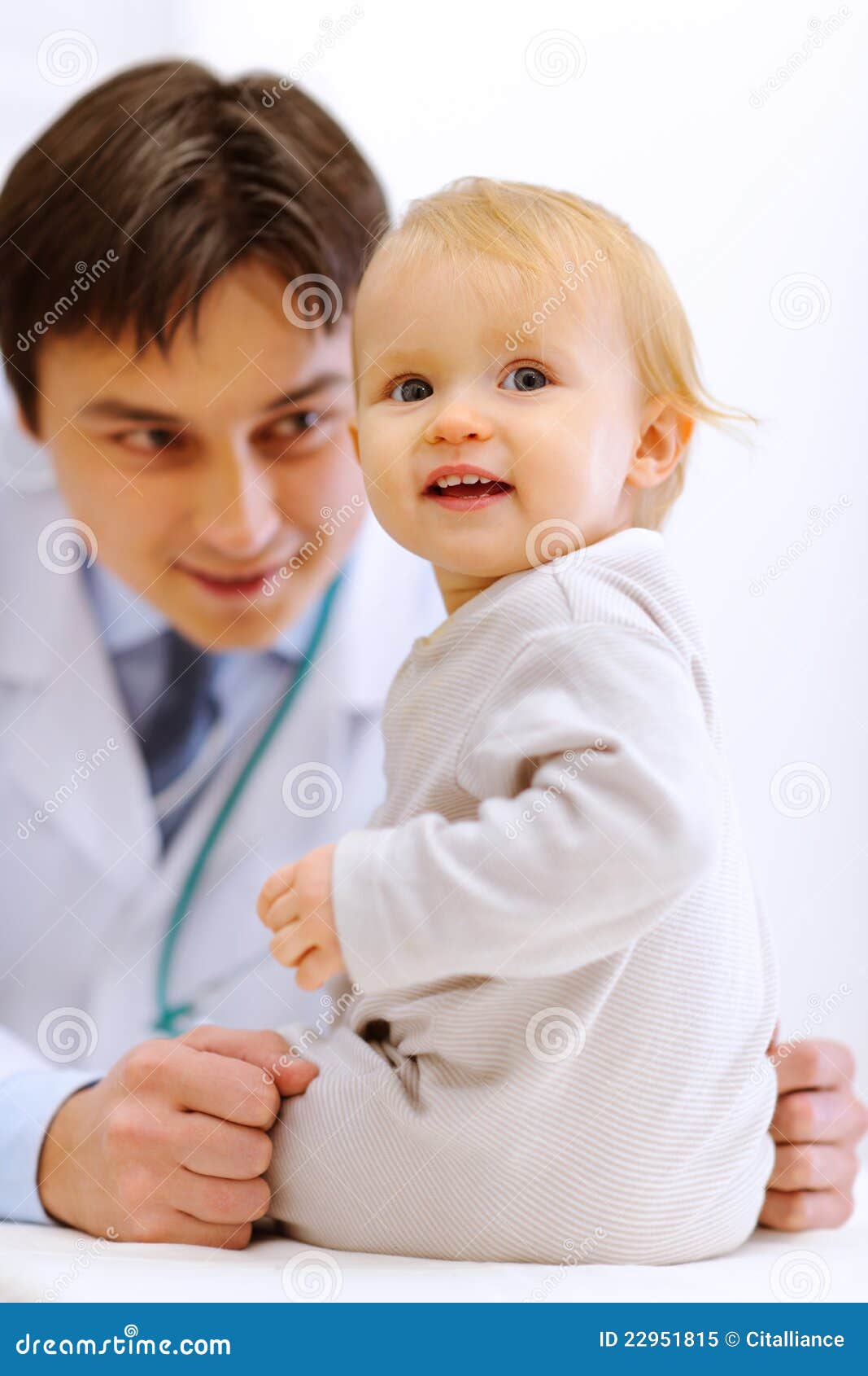 Baby on Examination at Pediatrician Cabinet Stock Image - Image of ...