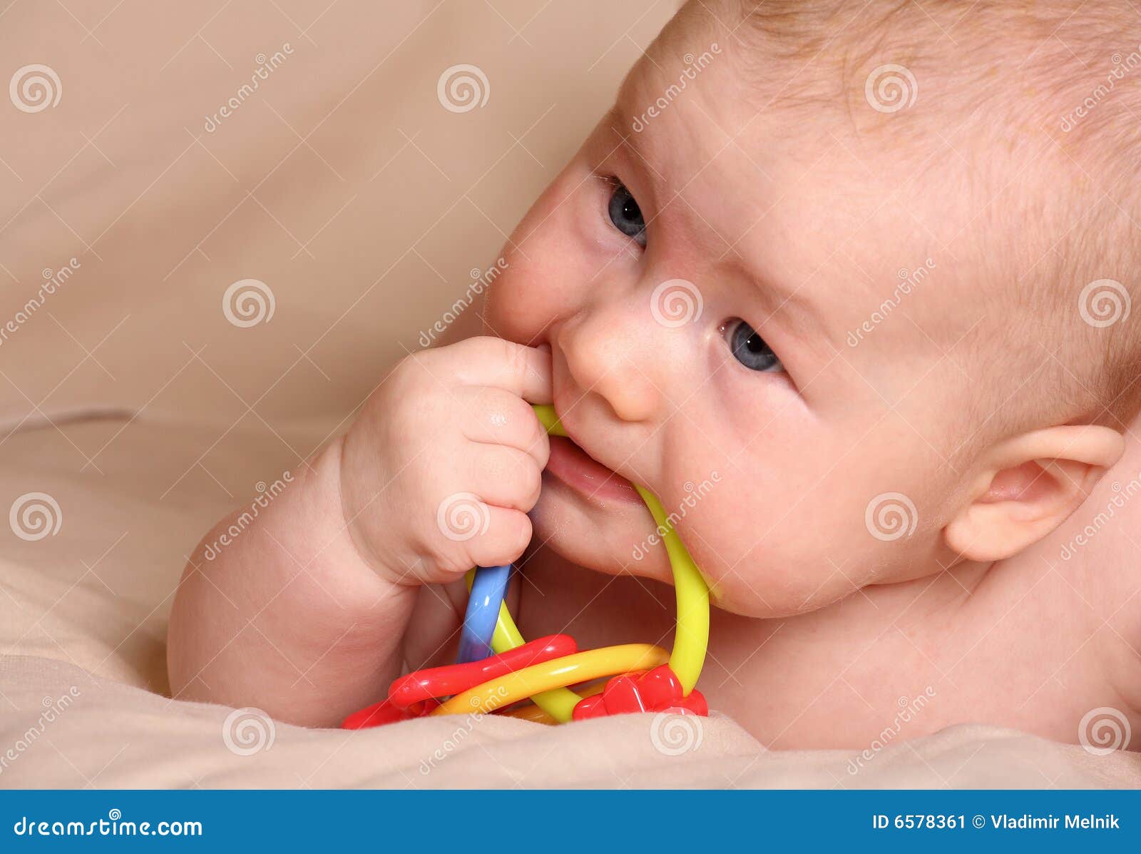 Baby Experiencing Erupting Tooth Stock Image - Image of newborn, erupt ...