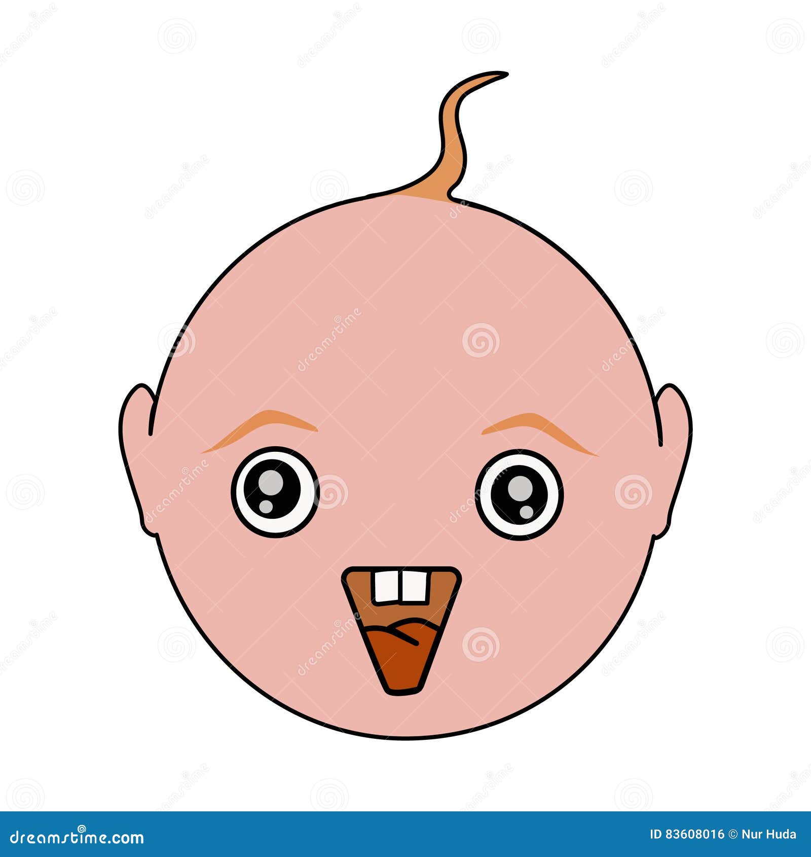 Baby face stock vector. Illustration of happiness, color - 83608016