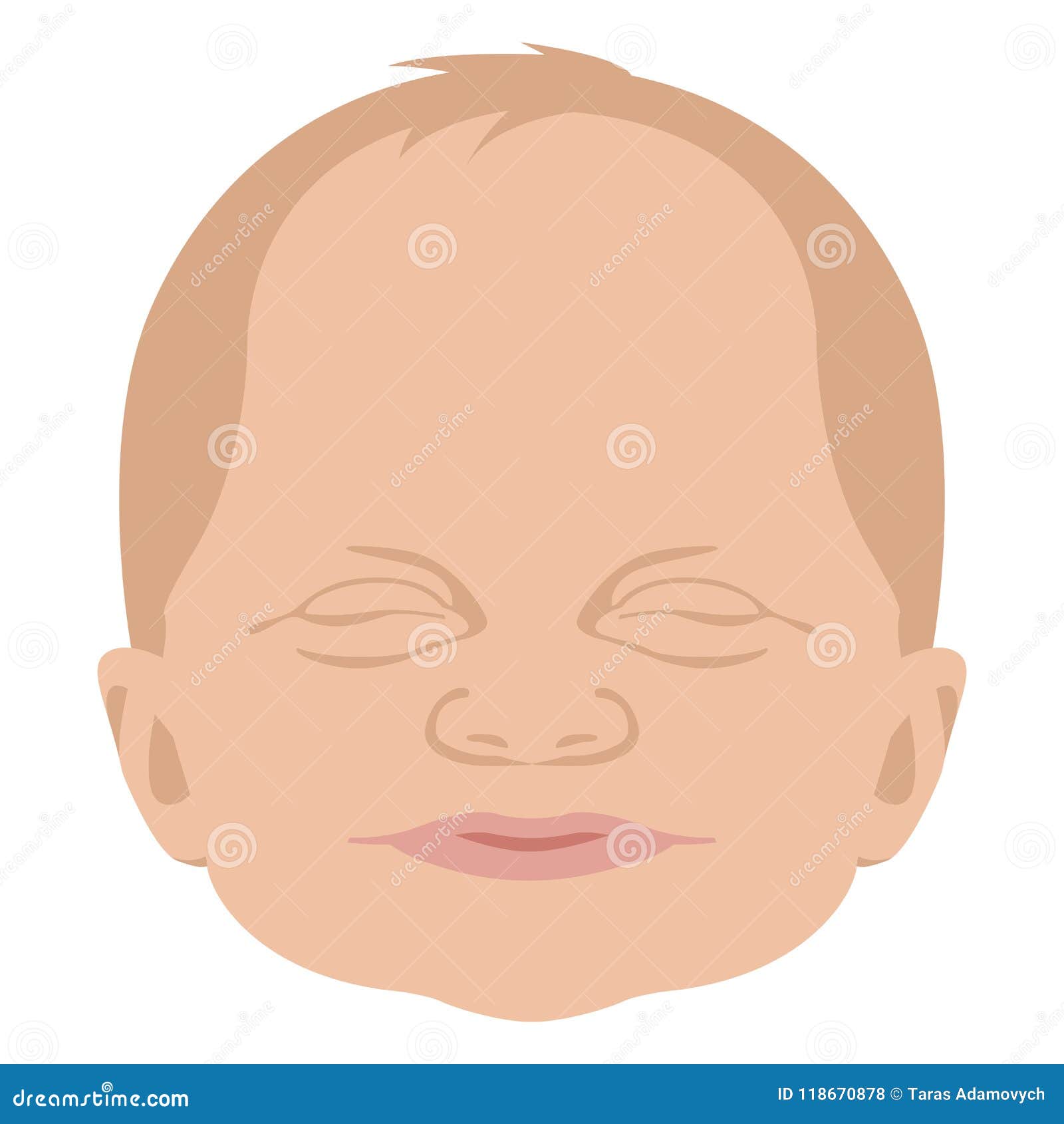 Baby Face Head Vector Illustration Flat Style Front Stock Vector ...