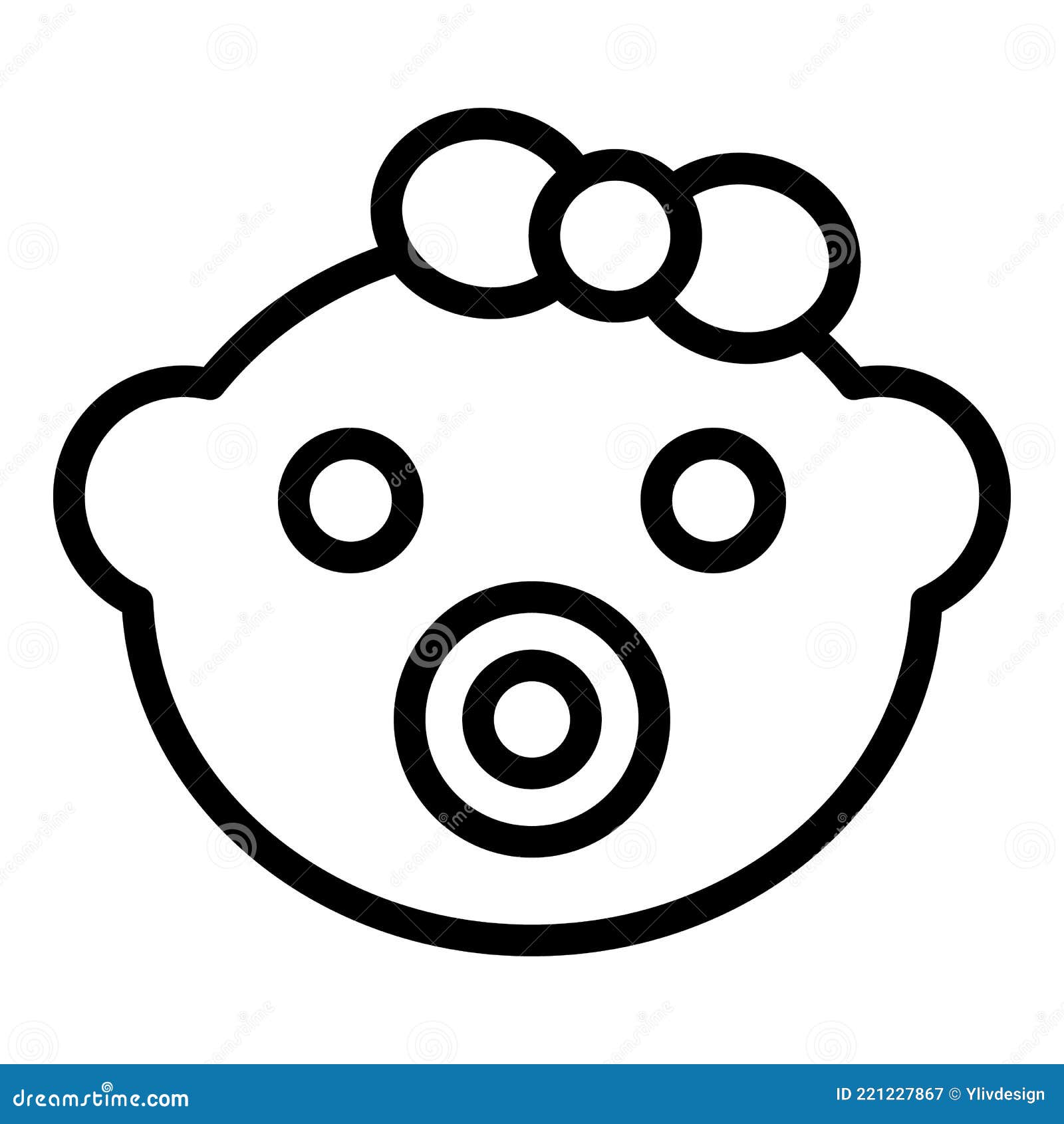 Baby Face Icon, Outline Style Stock Vector - Illustration of toddler ...