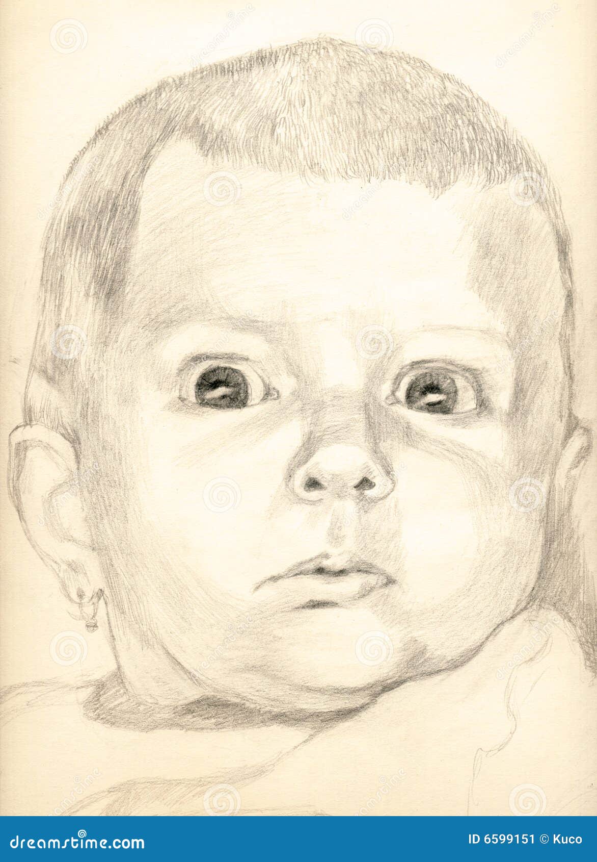 Baby face - portrait 7 stock illustration. Illustration of baby - 6599151