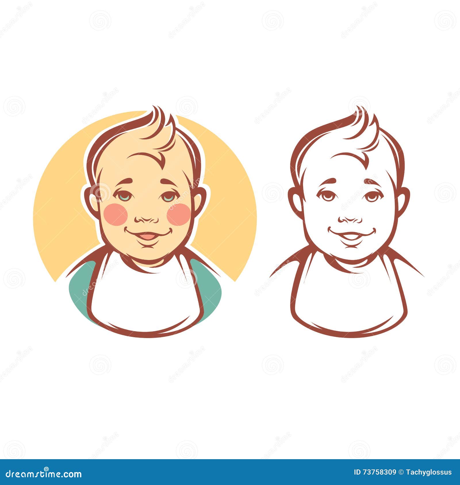 Baby face stock vector. Illustration of blue, newborn - 73758309