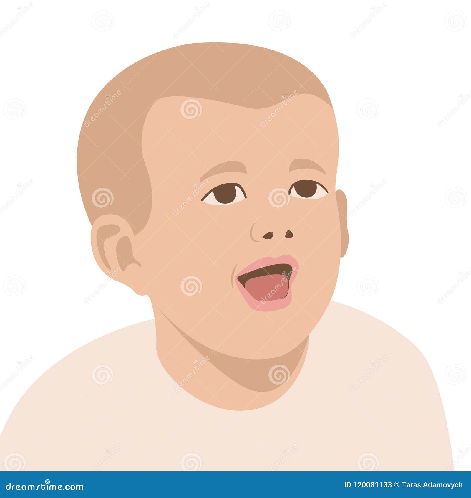 Baby Face Vector Illustration Flat Style Front Stock Vector ...