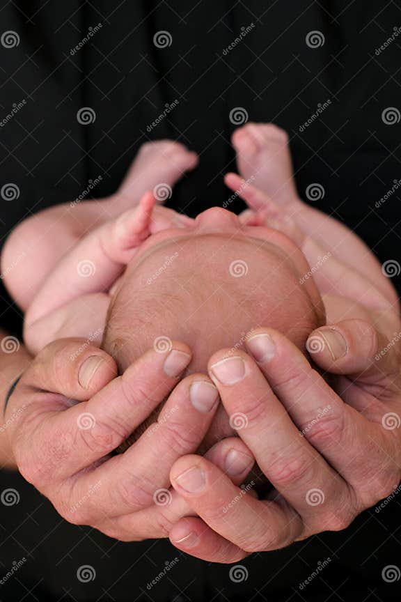 Baby in Father s hands stock photo. Image of hold, daddy - 825242