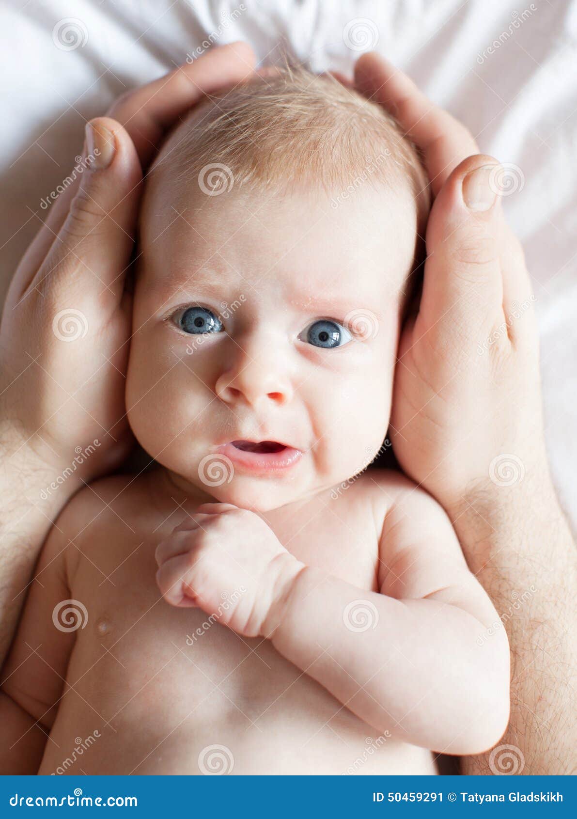 Baby in father s hands stock image. Image of hand, baby - 50459291