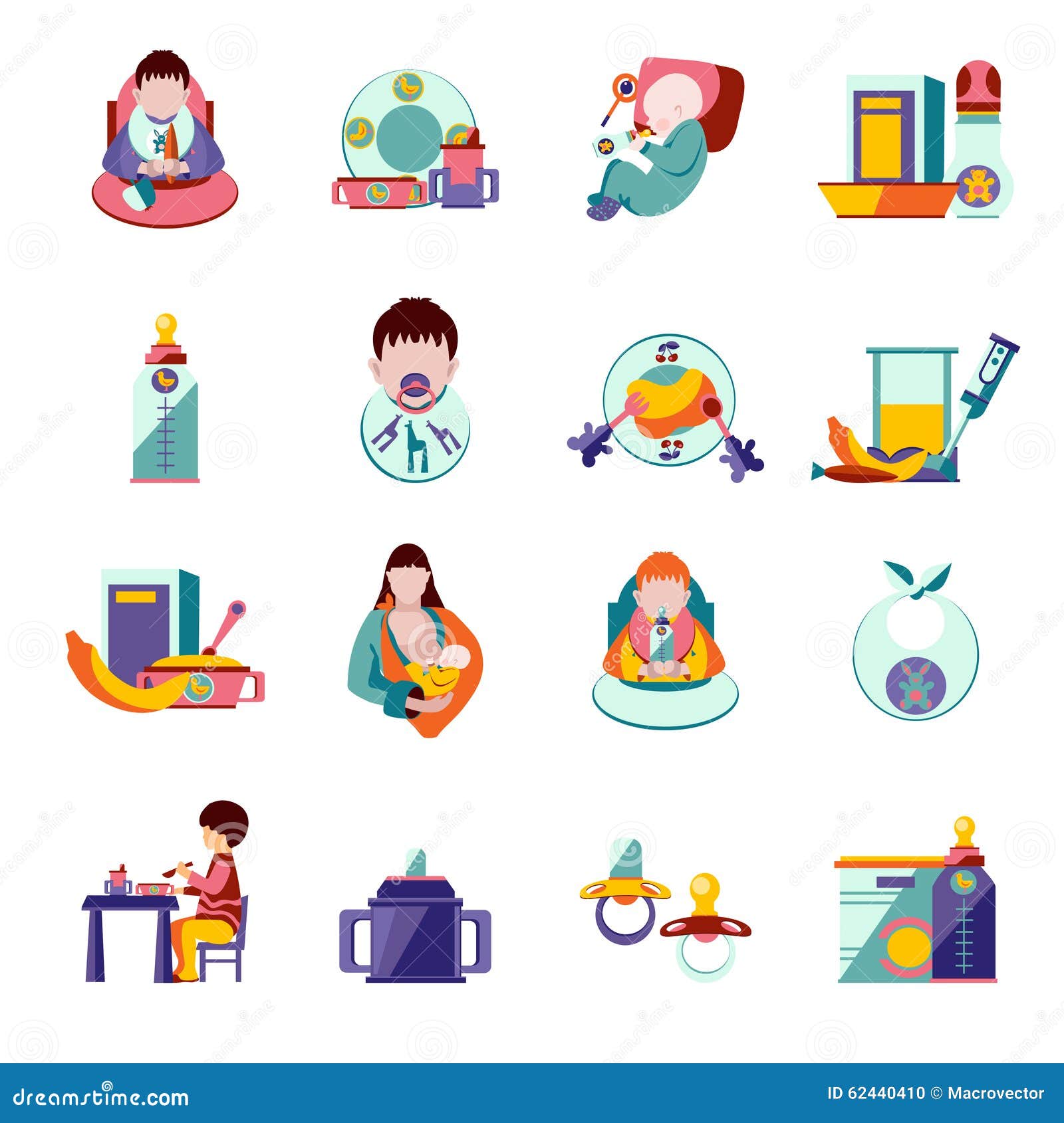 Baby Feeding Information Infographic Layout Poster Vector Illustration ...