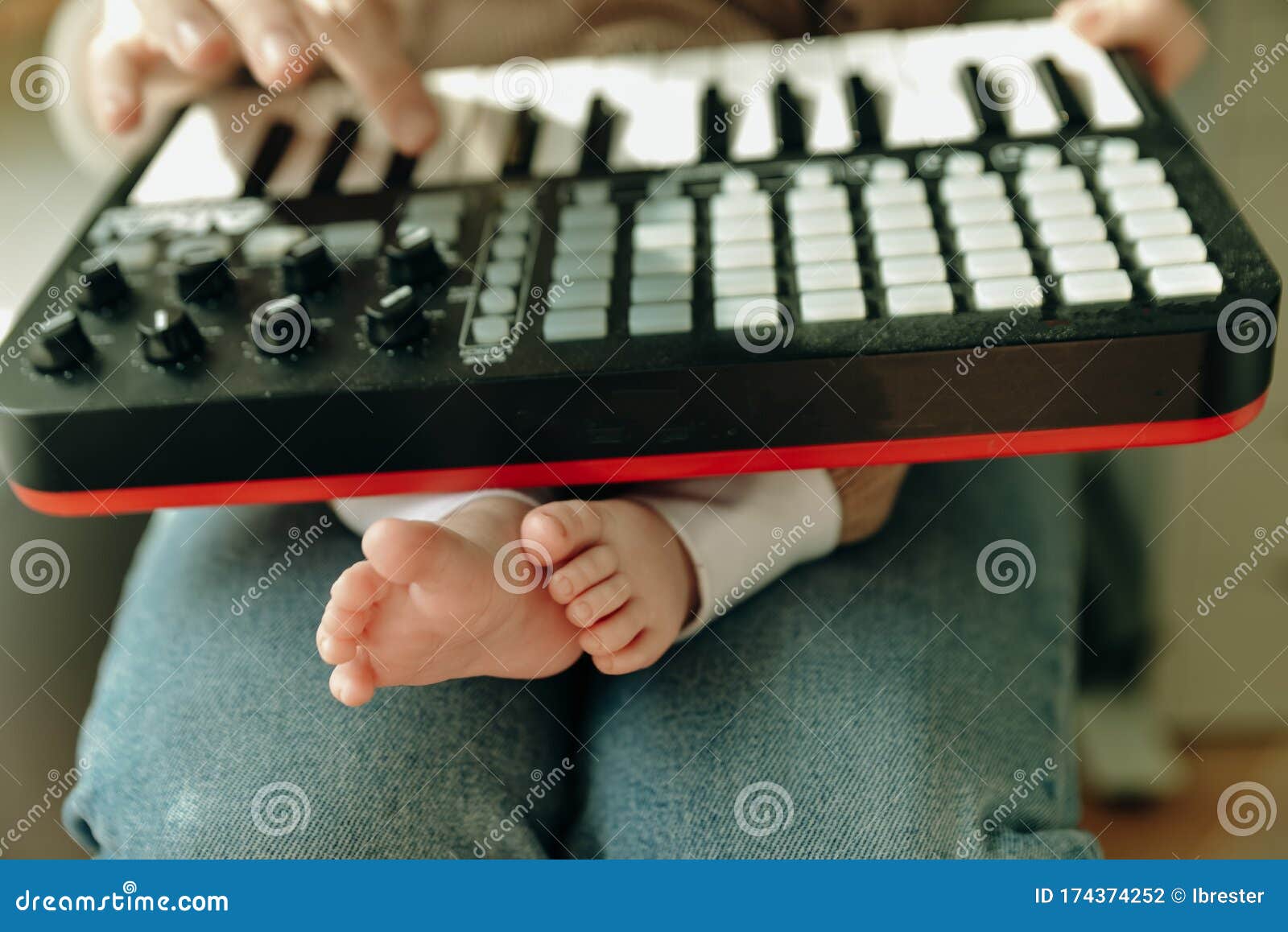 Baby Feet and Piano. Musical Baby Concept Stock Photo - Image of forte ...