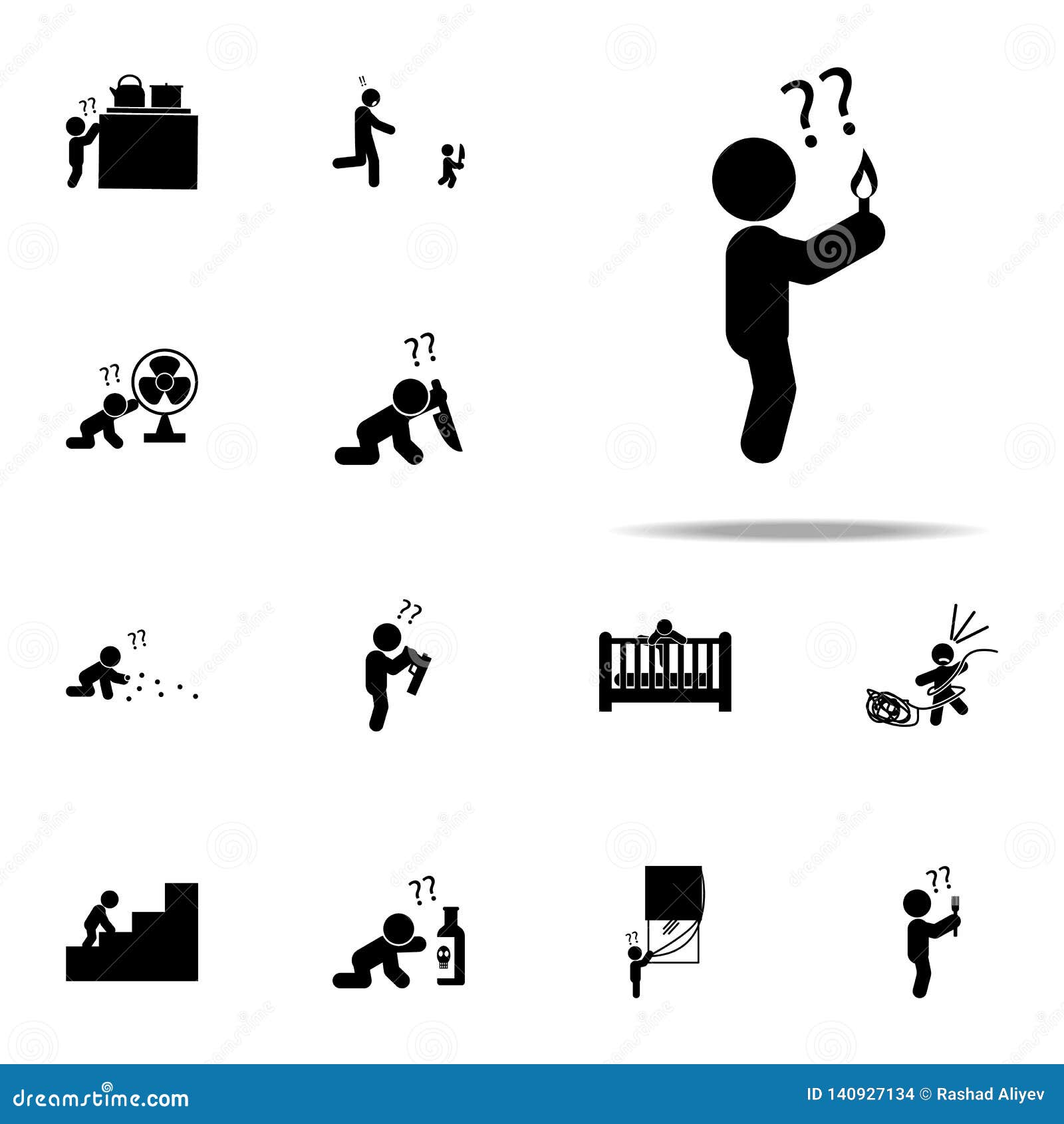 Baby, Fire Icon. Baby Icons Universal Set for Web and Mobile Stock ...