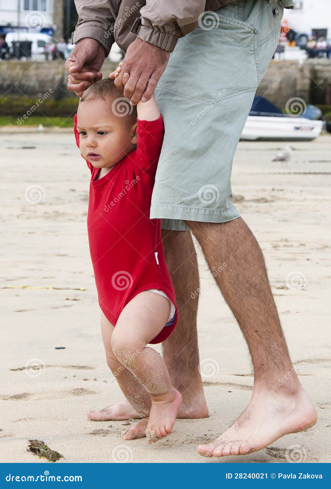 Baby first steps stock image. Image of parents, learn - 28240021