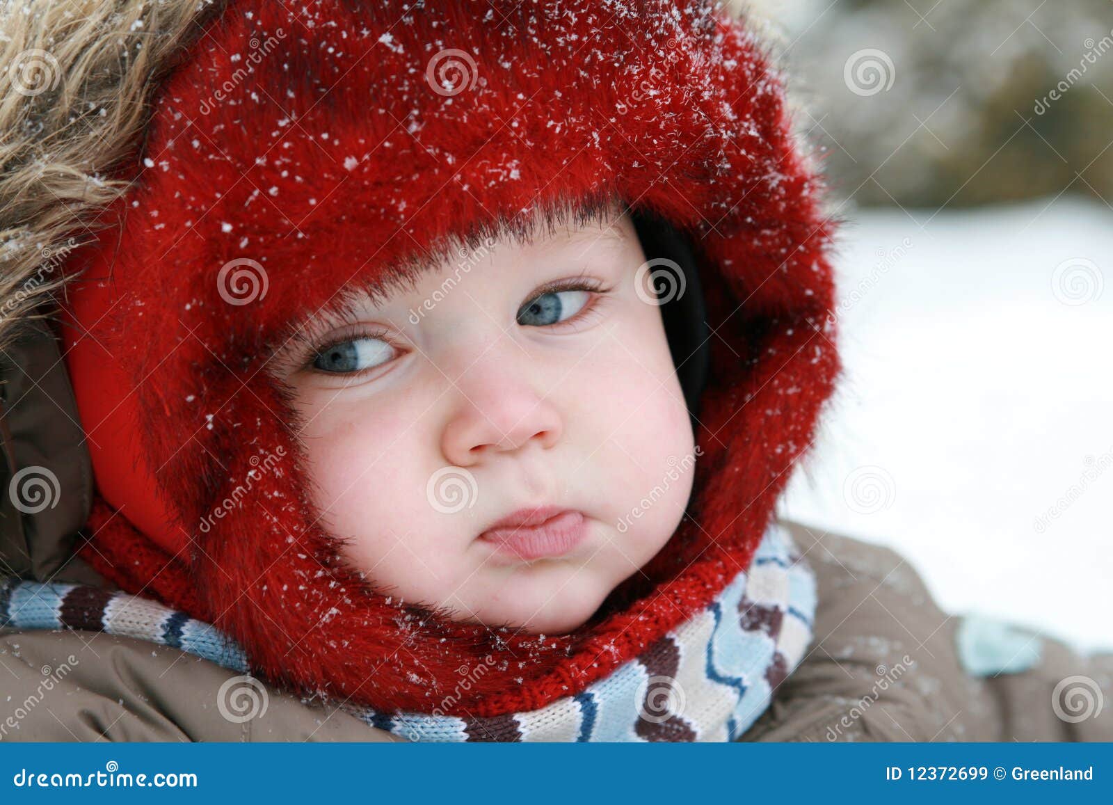 Baby first winter stock image. Image of seasons, eyes - 12372699