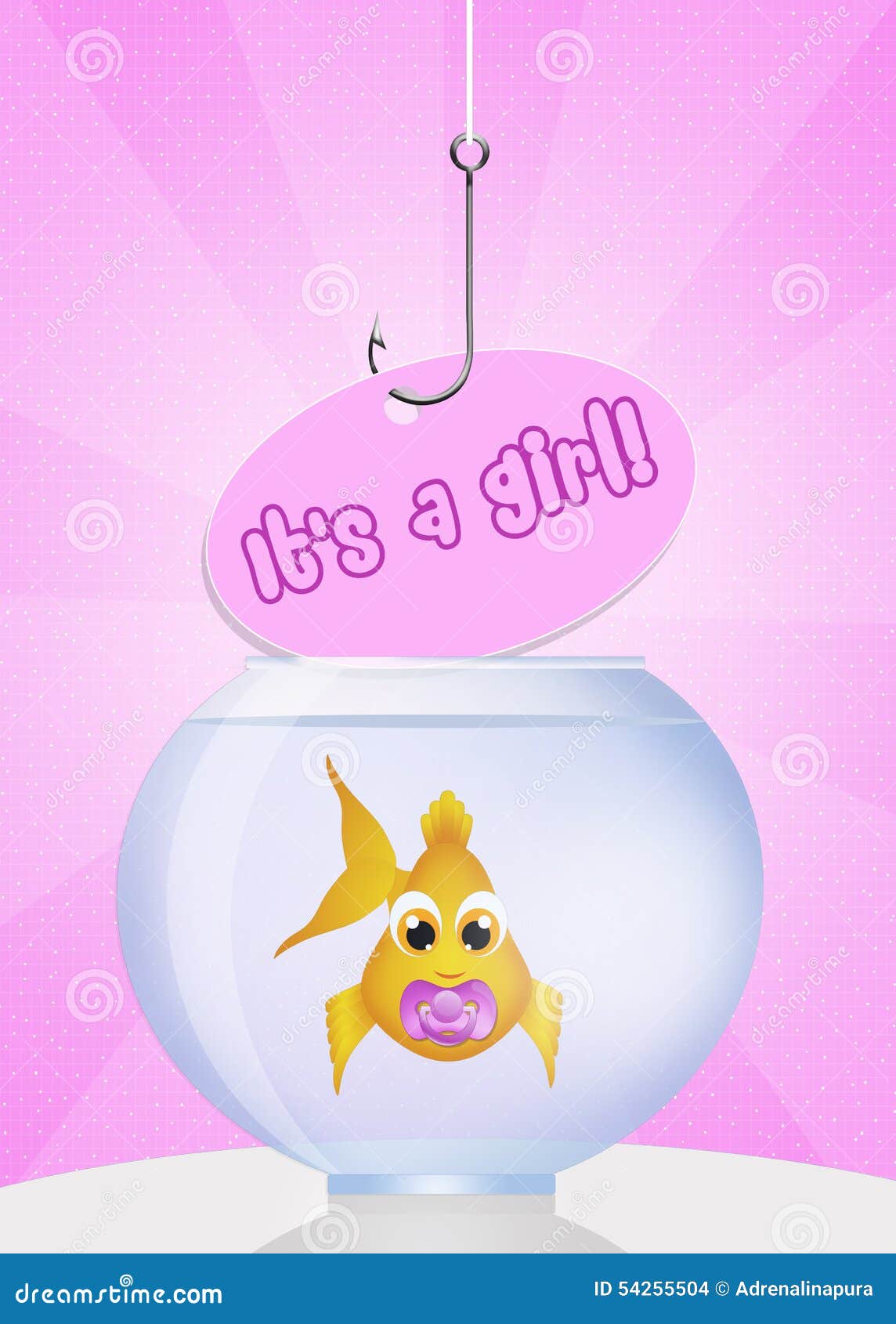 Baby fish with pacifier stock illustration. Illustration of fish - 54255504