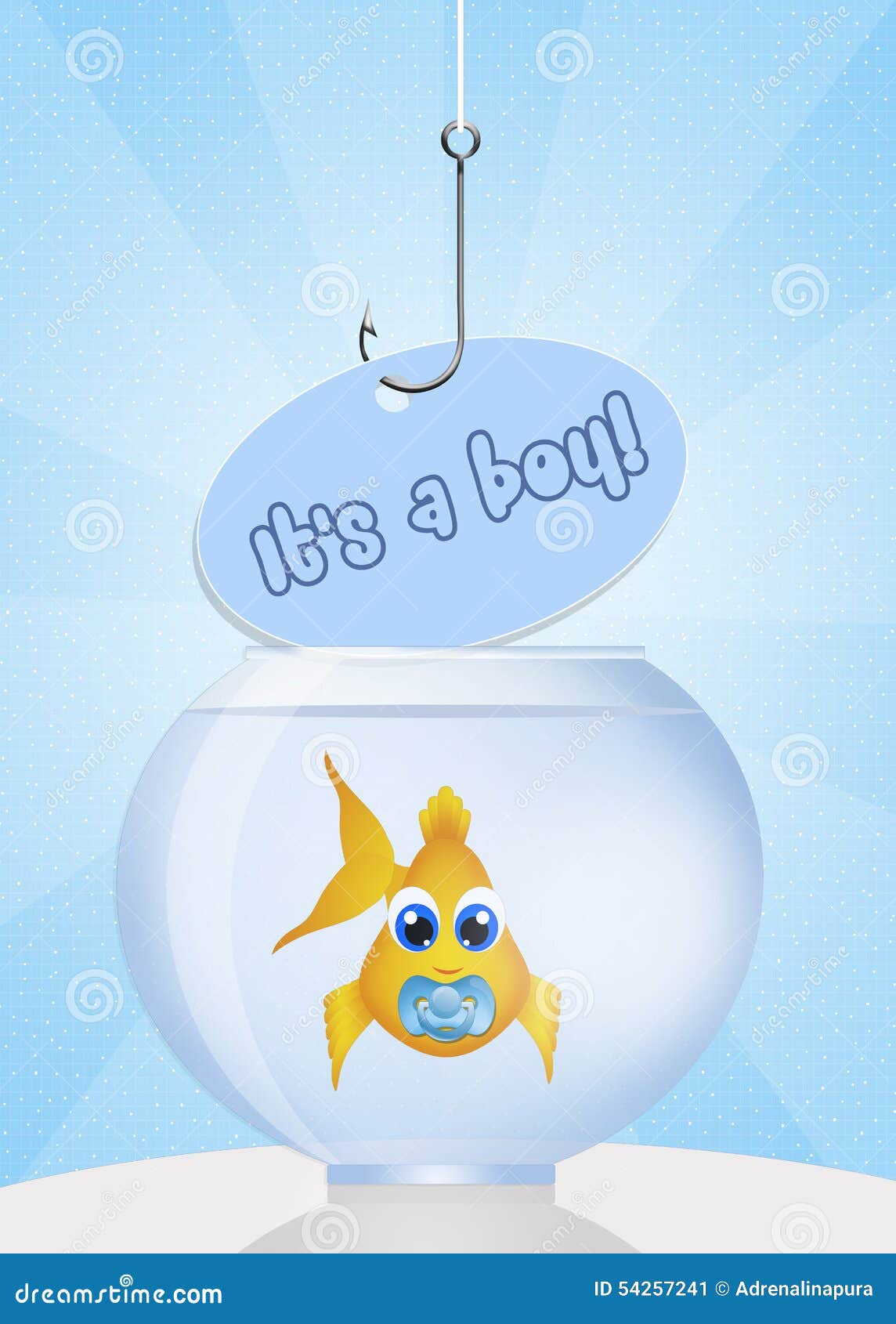 Baby fish with pacifier stock illustration. Illustration of bowl - 54257241