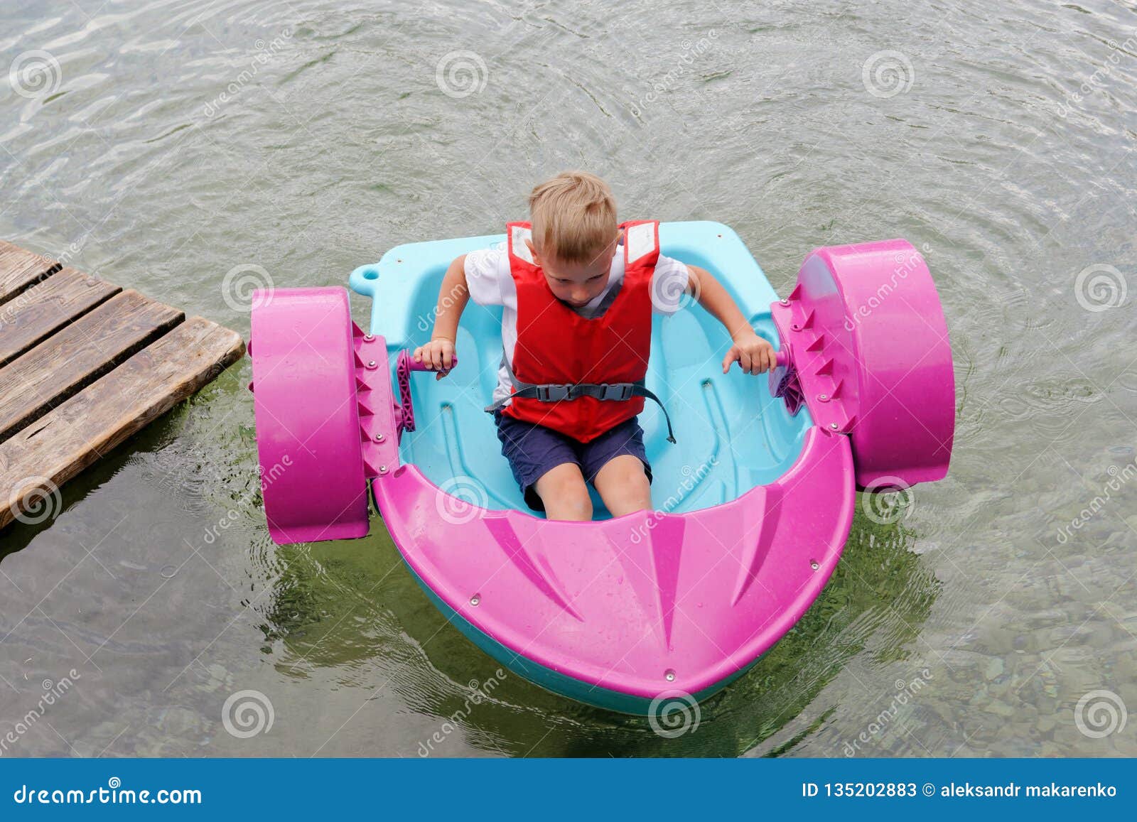 Baby Floats on a Toy Baby Boat. Attraction Stock Image - Image of ...