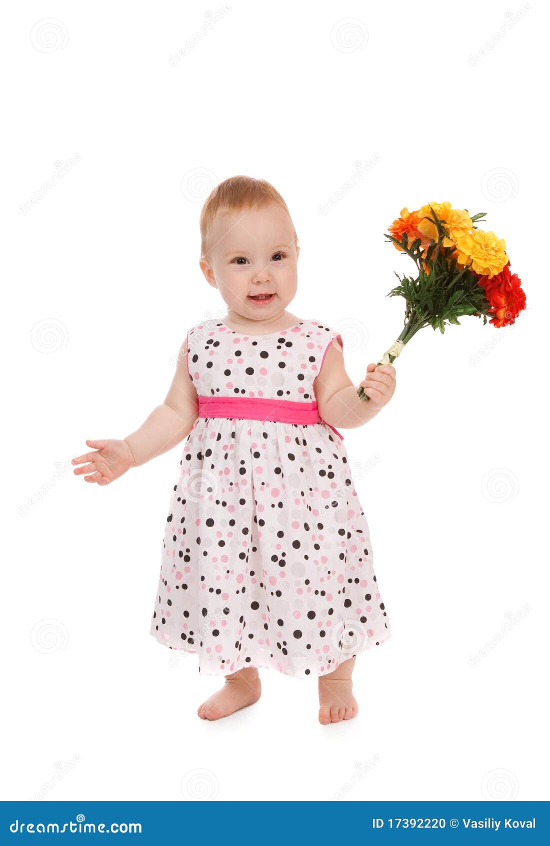 Baby with flowers stock photo. Image of people, infant - 17392220