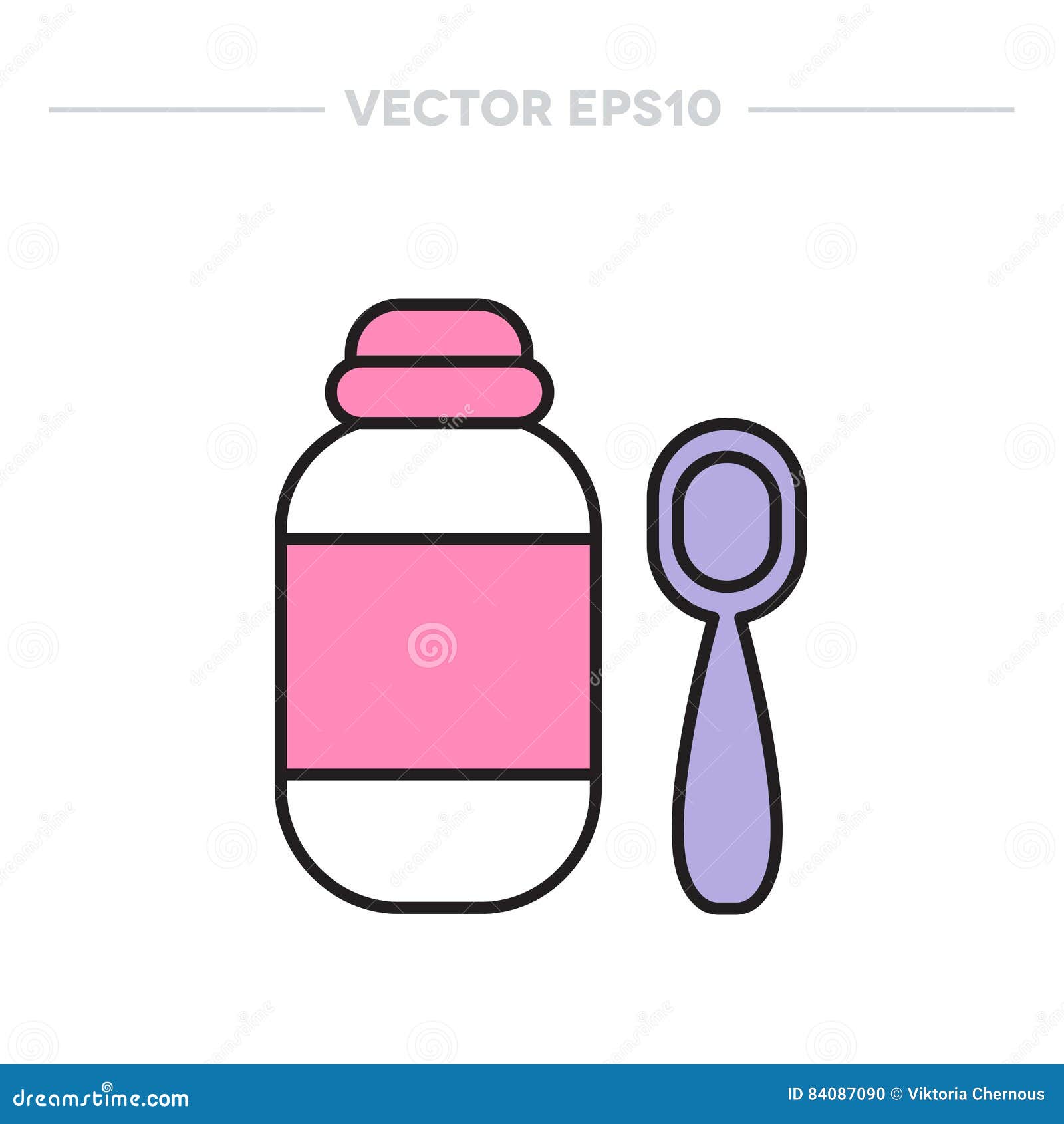 Baby Food Flat Icon. Vector Illustration Stock Vector - Illustration of ...