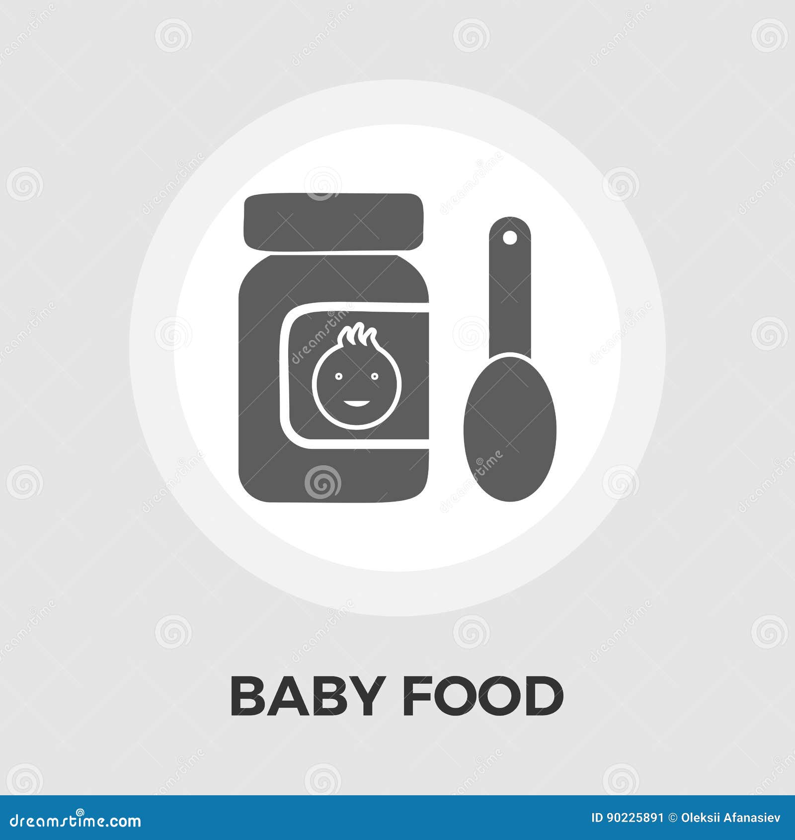 Baby Food Flat Icon stock vector. Illustration of baby - 90225891