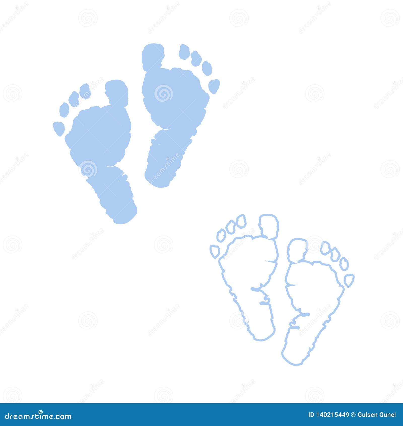 Cute Blue Baby Footprints