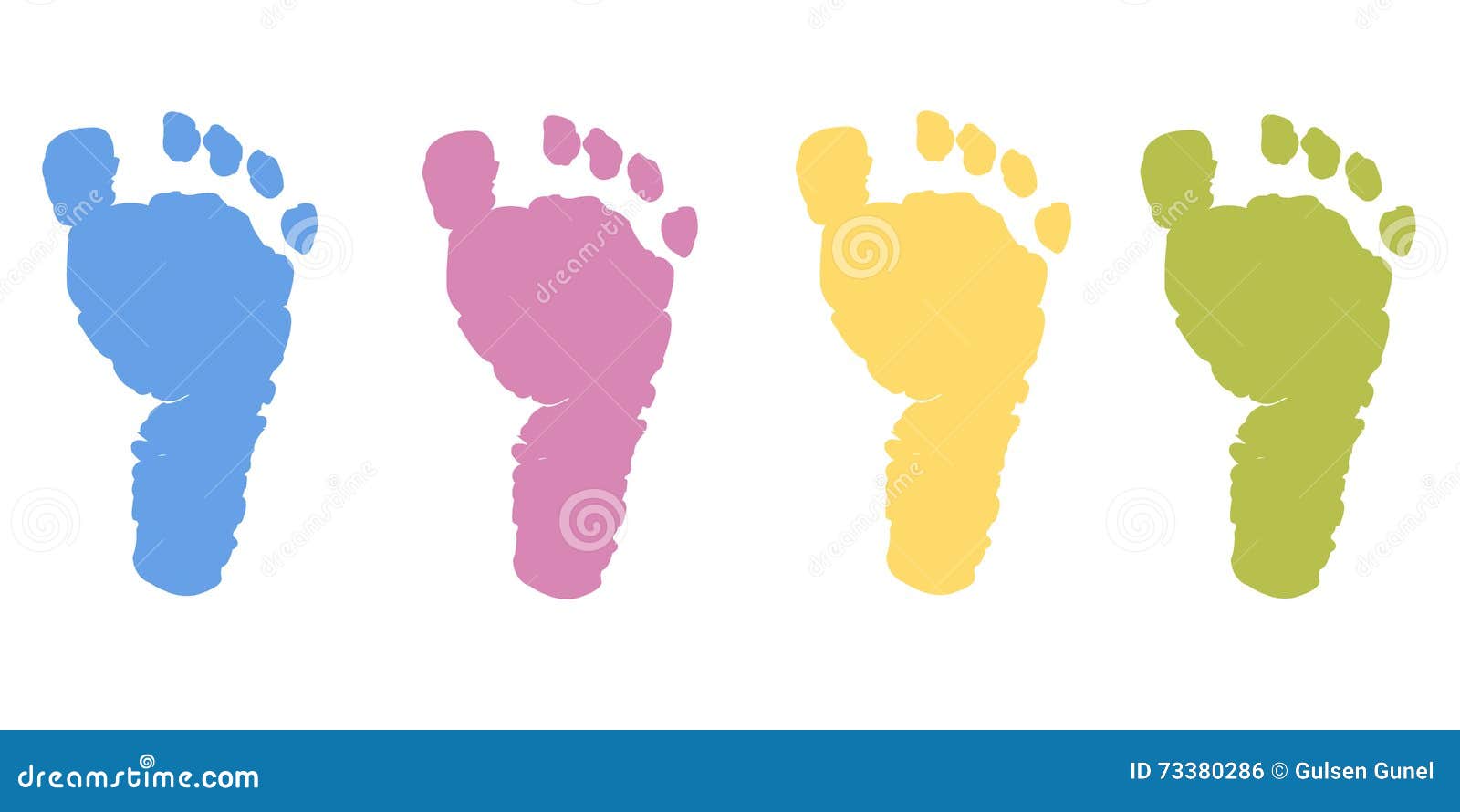 Baby Foot Prints Pastel Color Vector Stock Illustrations – 28 Baby Foot ...
