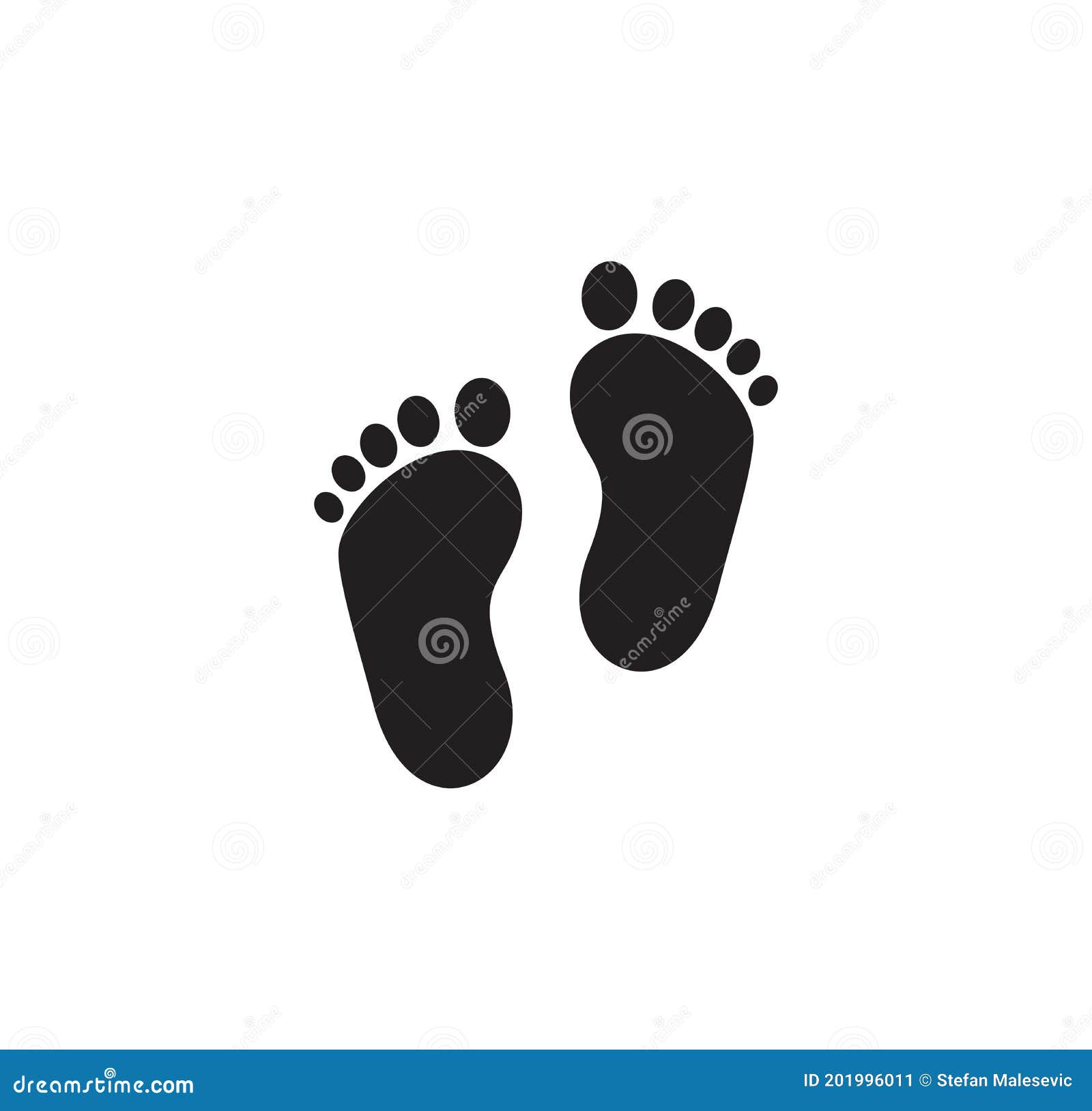 Baby footprint stock vector. Illustration of birth, graphic - 201996011