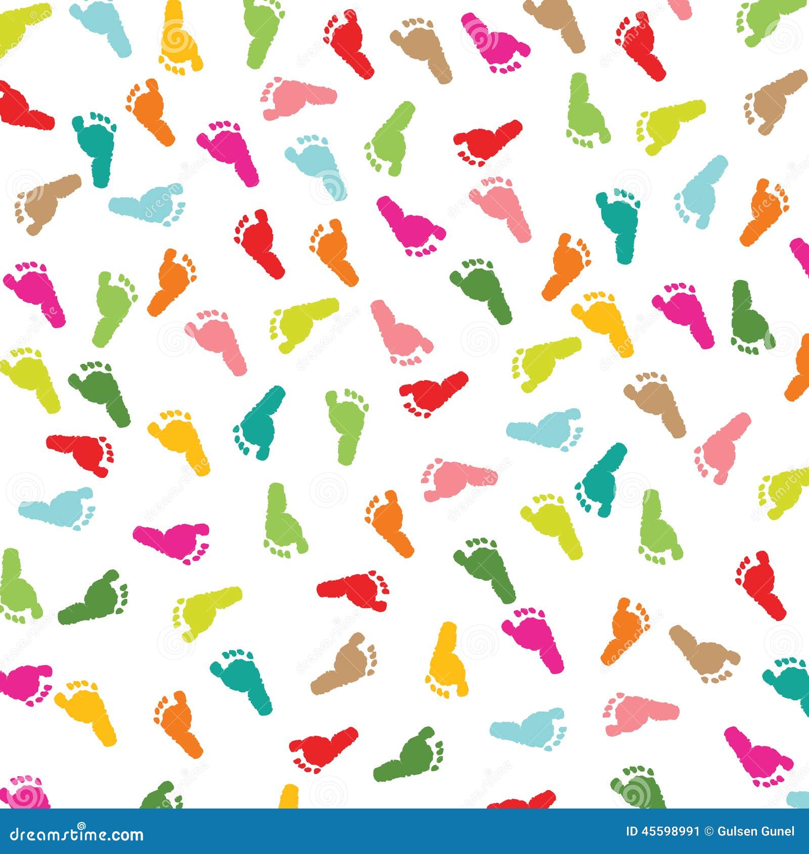 Baby Footprints Background Vector Stock Vector - Image: 45598991