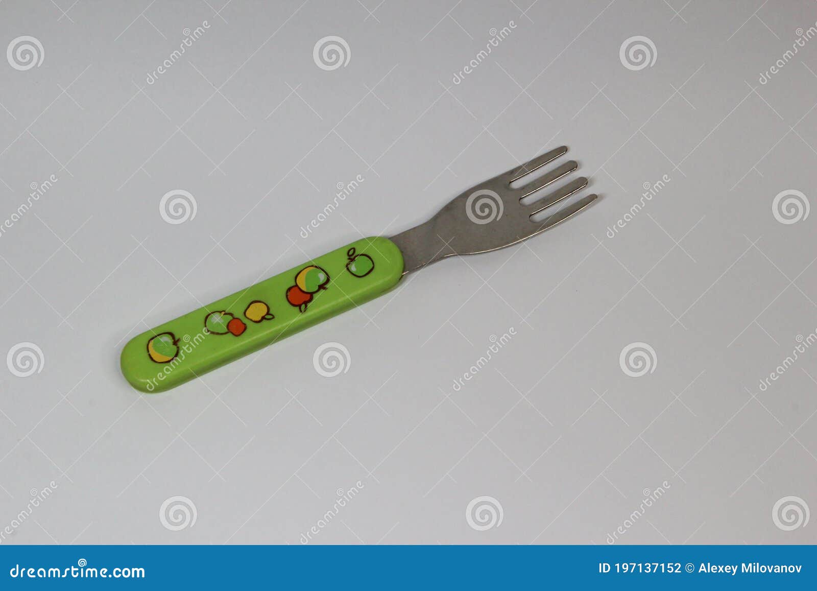 Baby Fork on White Background Stock Photo - Image of feeding ...