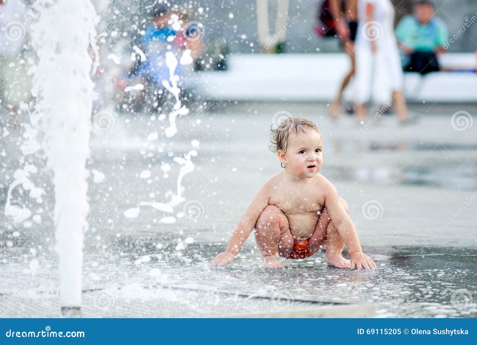 Baby in the fountain stock image. Image of boys, nature - 69115205